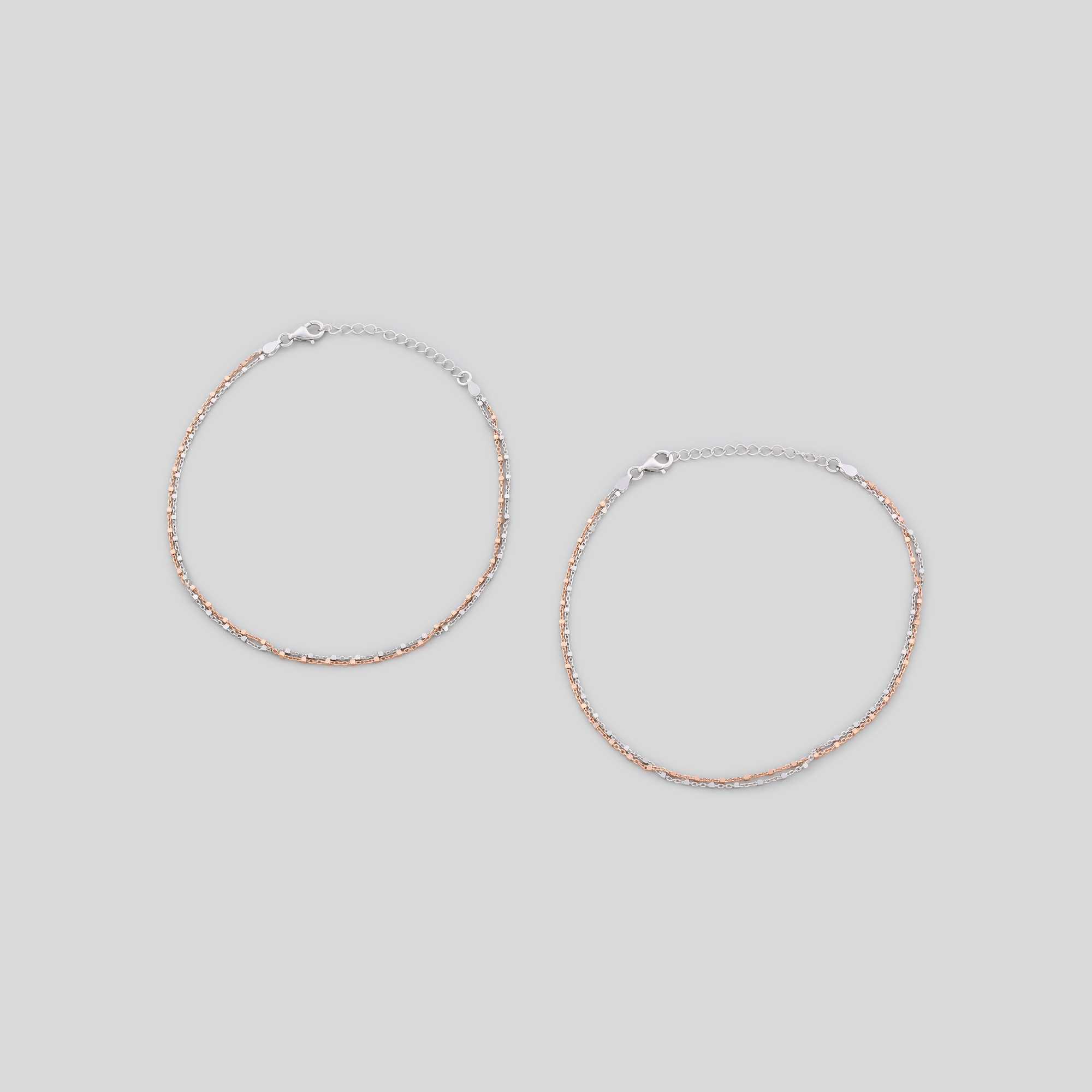 Buy Twinkling Squares Silver Anklet | GRT Jewellers