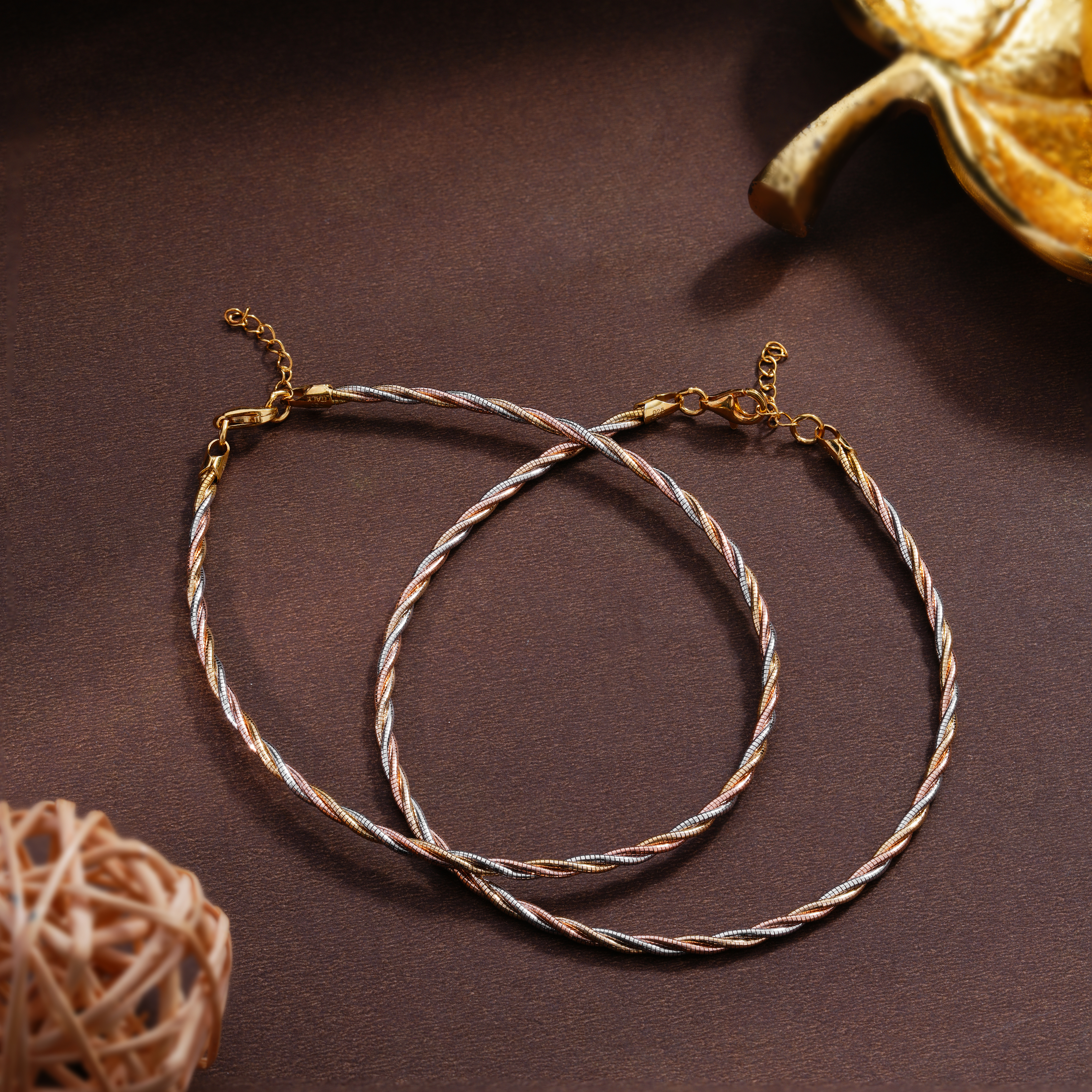 Buy Elegant Twisted Silver Anklet | GRT Jewellers