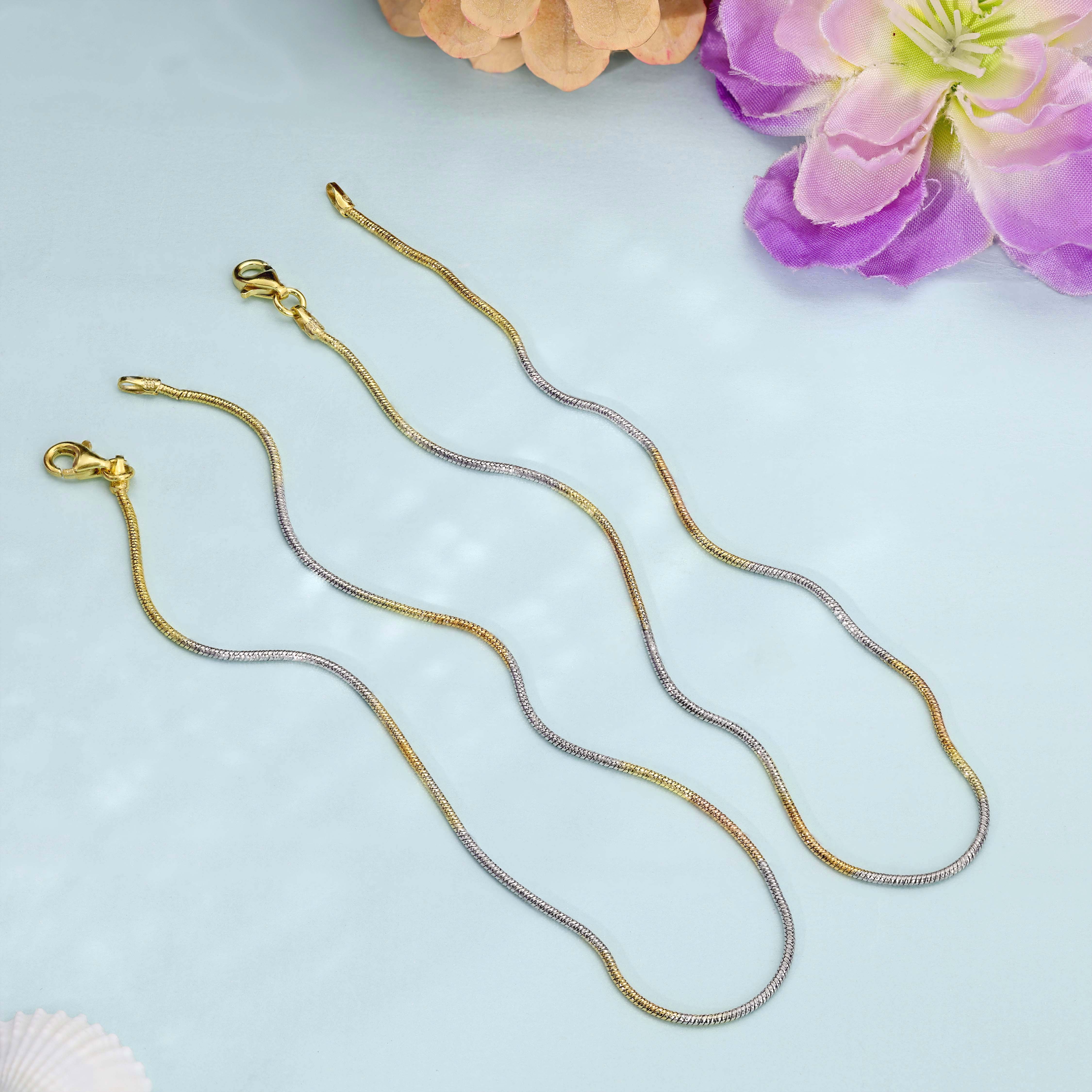 Buy Dual Glow Silver Anklet | GRT Jewellers