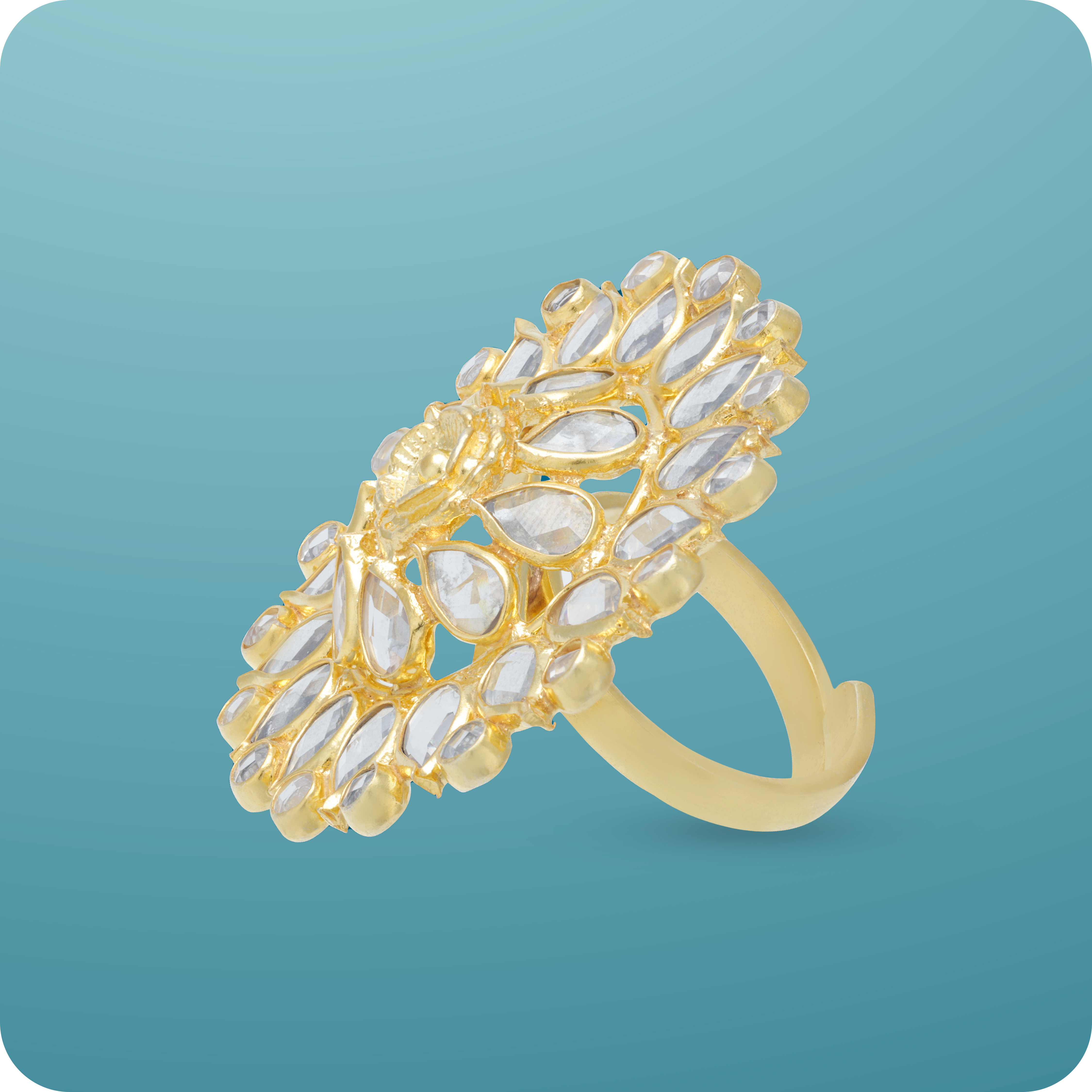 Buy Ethereal Floral Adjustable Silver Ring |GRT Jewellers