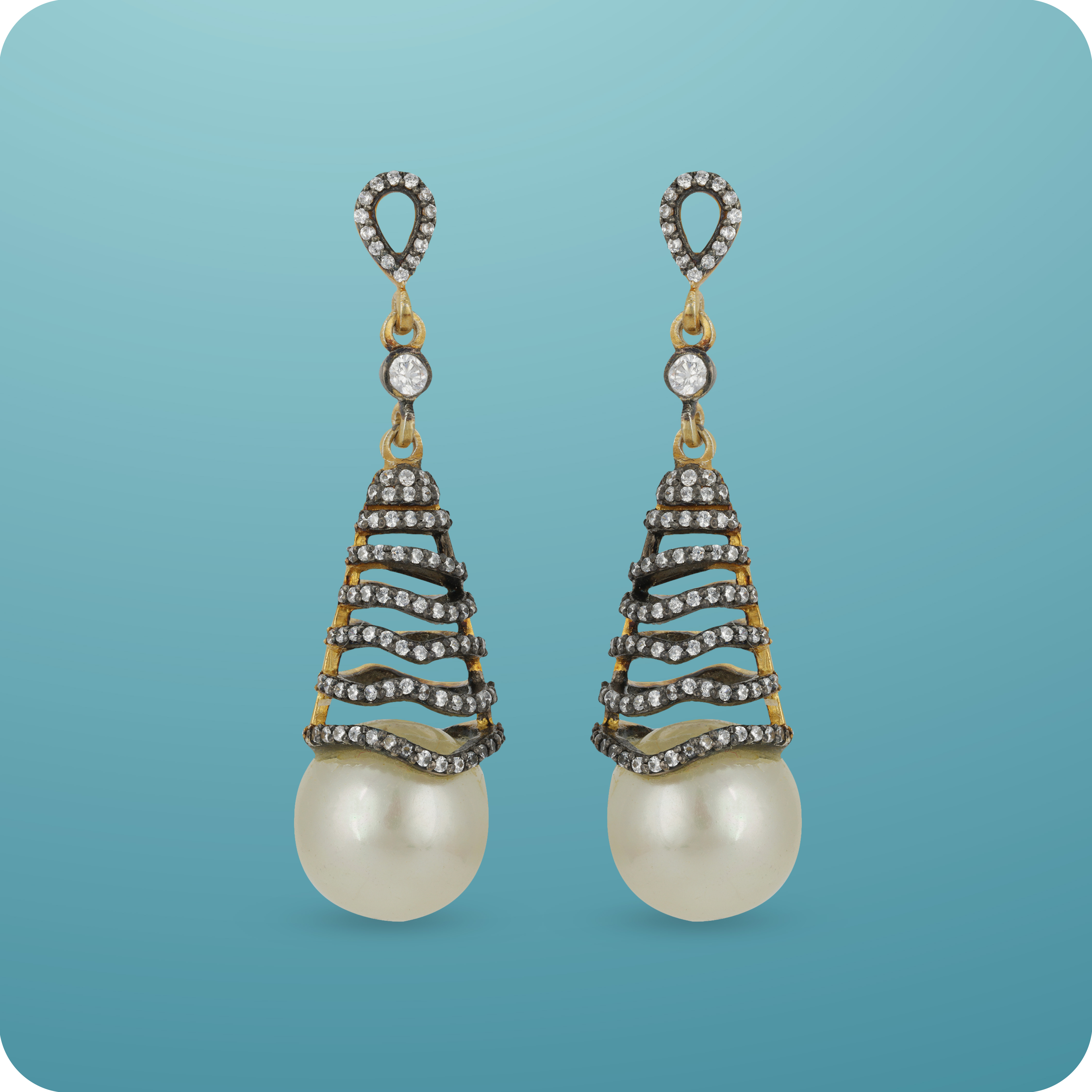 Buy Stunning Spiral Spring Pearl Silver Earrings |GRT Jewellers