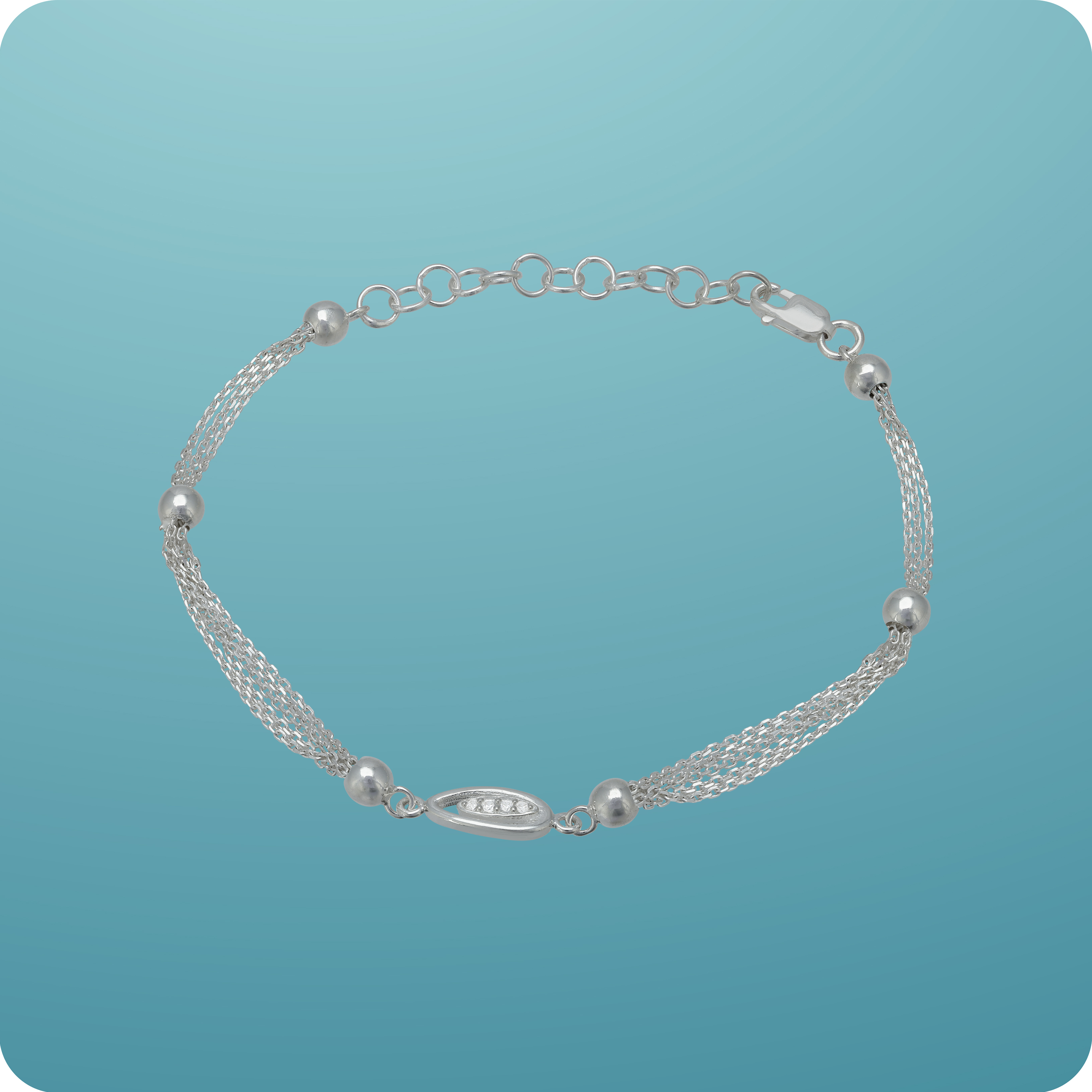Buy Stylish Beaded Silver Bracelet |GRT Jewellers