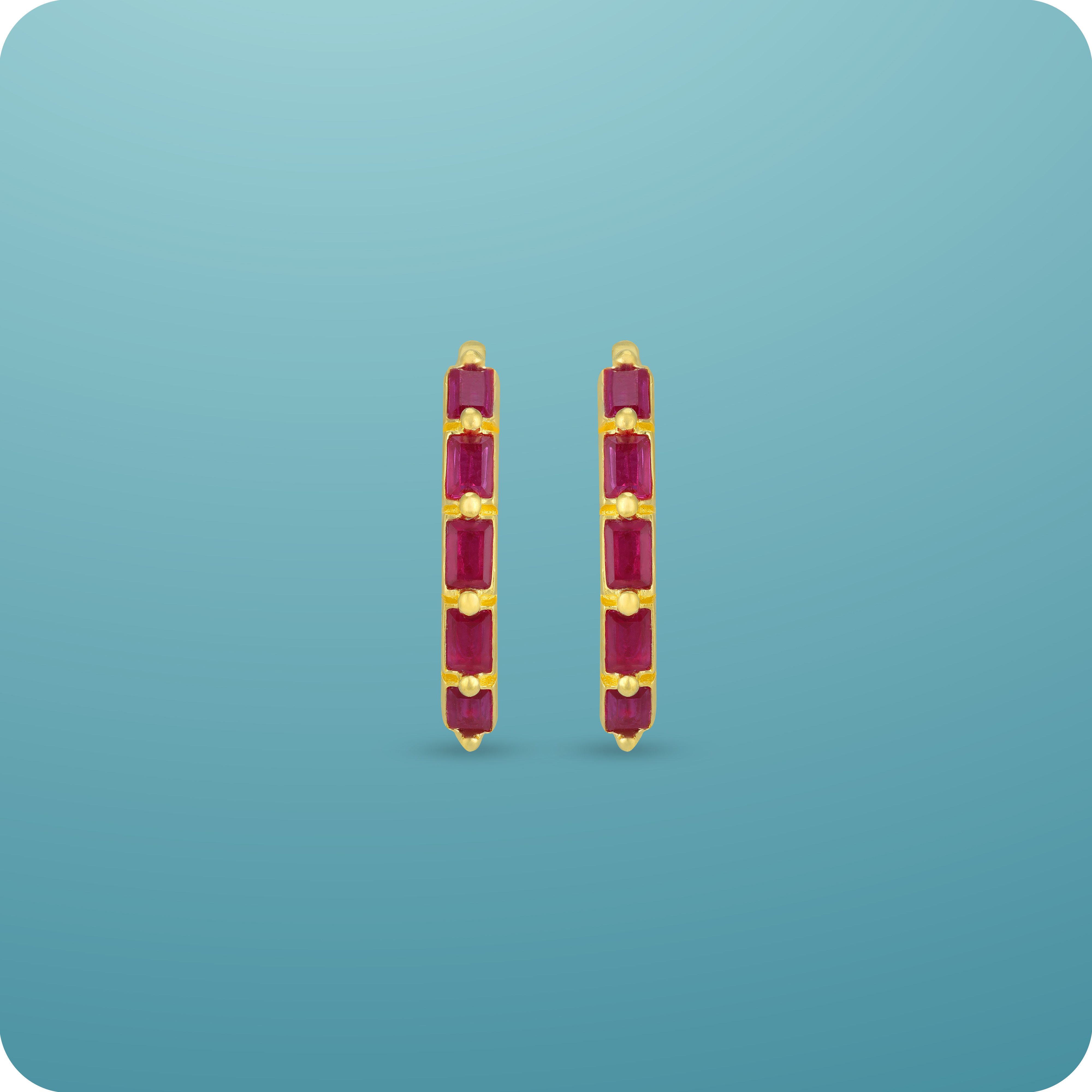 Buy Ethereal Red Stone Silver Earrings |GRT Jewellers