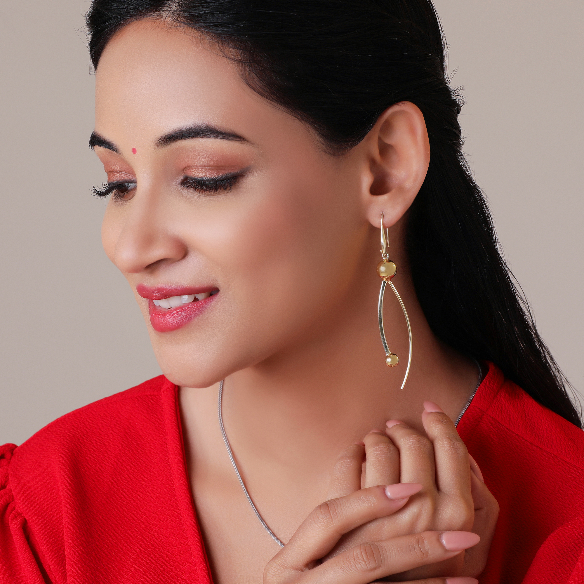 Buy Adorable Double Curve Silver Earrings |GRT Jewellers