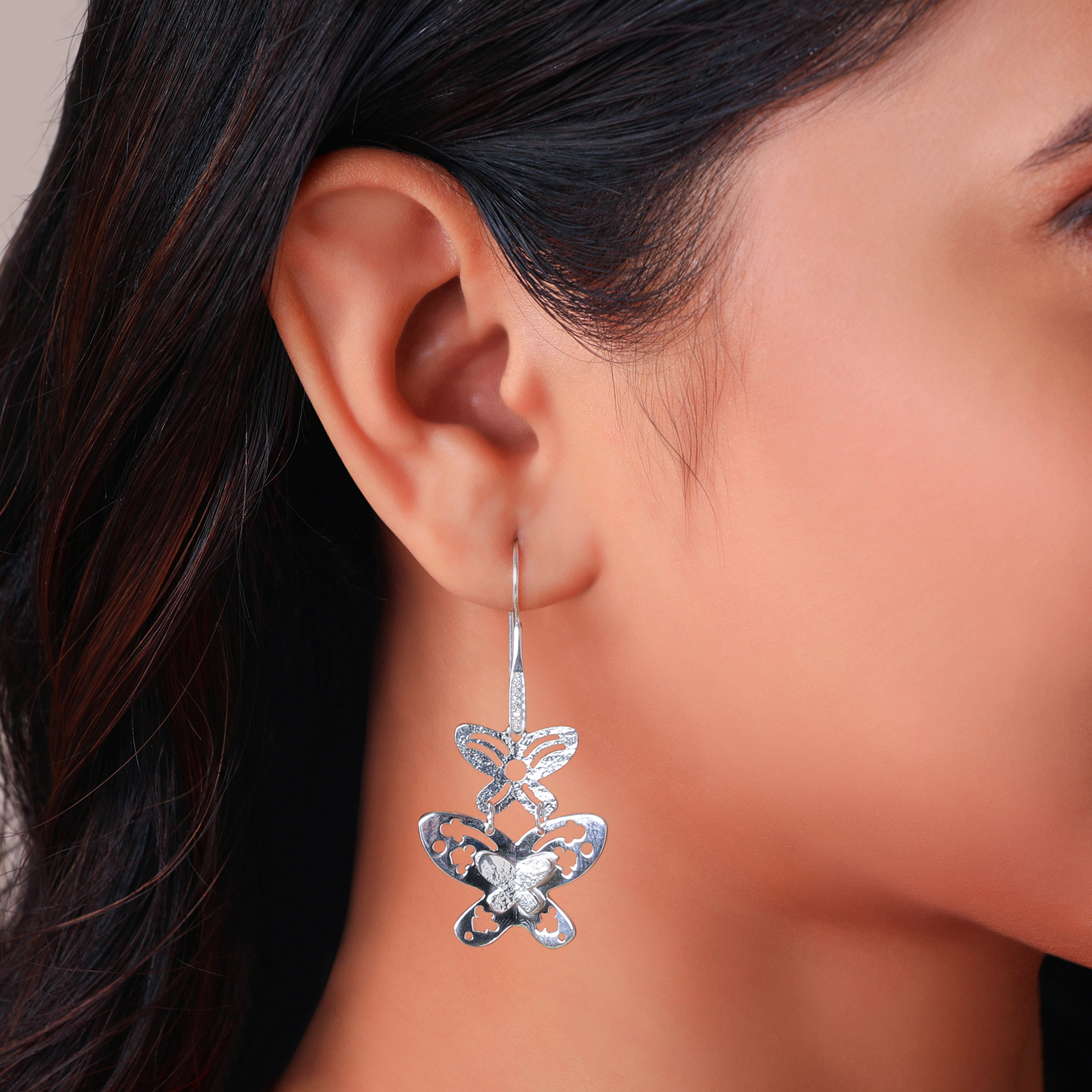Buy Pretty Little Butterflies Silver Earrings |GRT Jewellers