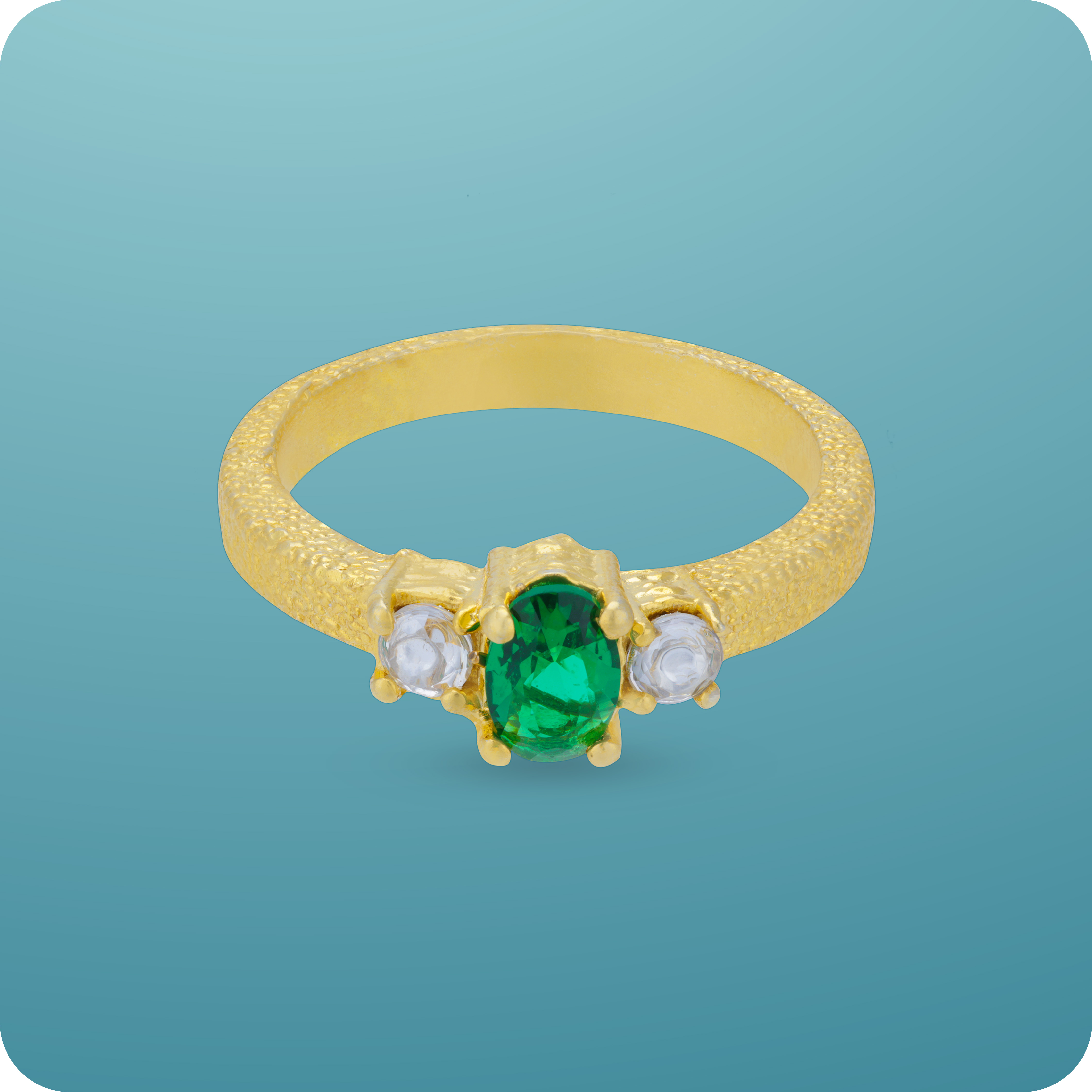 Buy Attractive Oval Hydro Green Silver Ring |GRT Jewellers