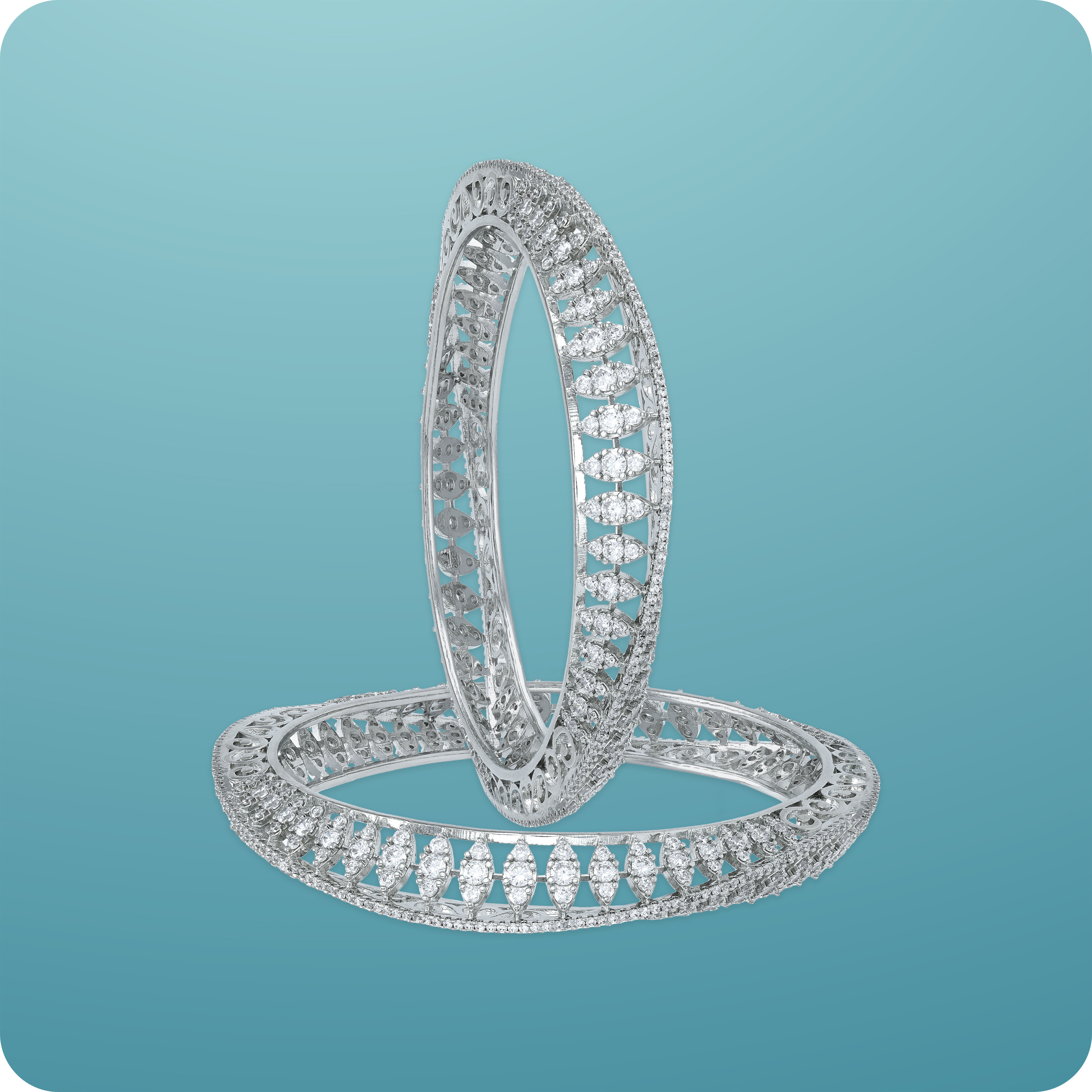 92.5 Moonlight Glimmer Silver Bangles Online | GRT