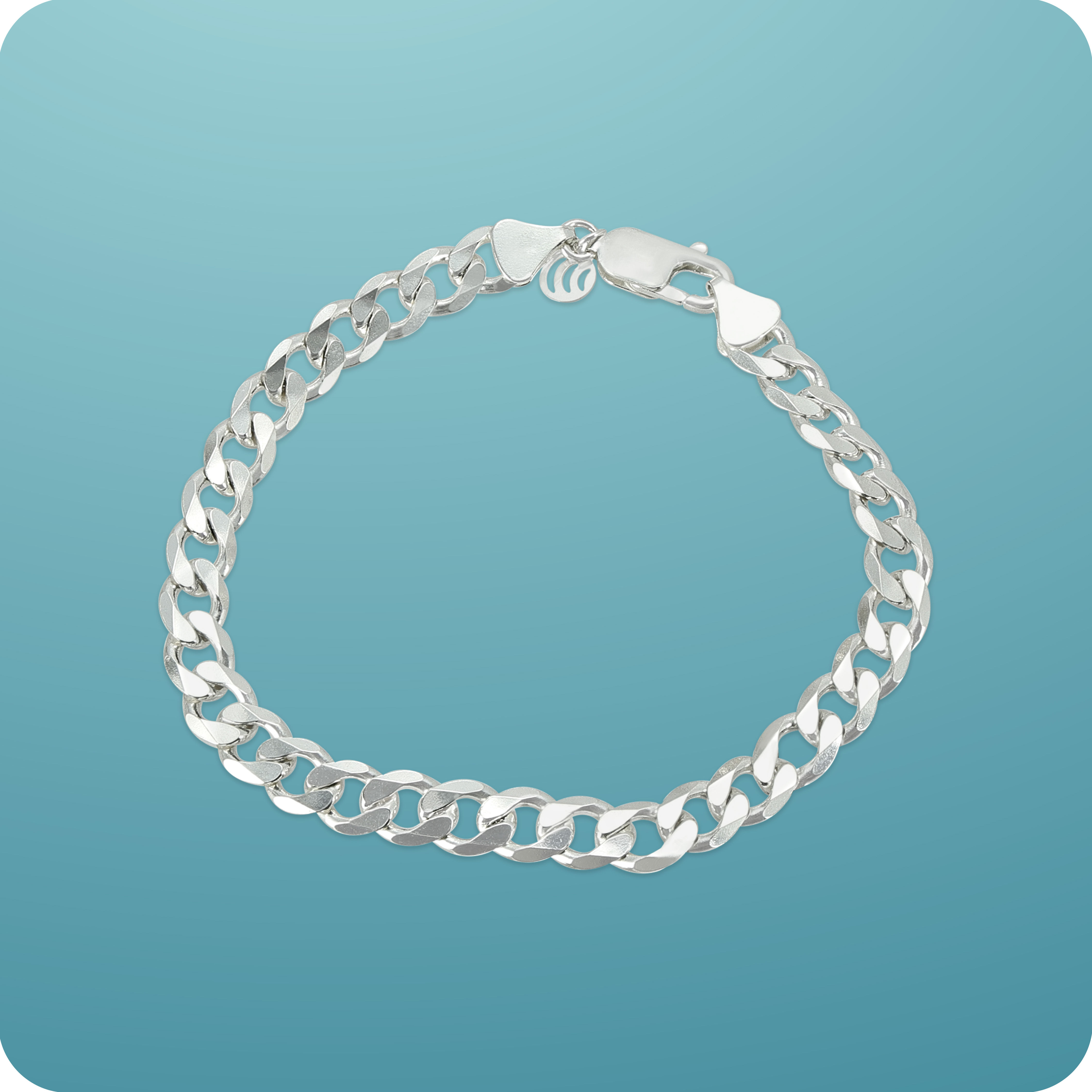 Buy Classy Curb Pattern Silver Bracelet |GRT Jewellers