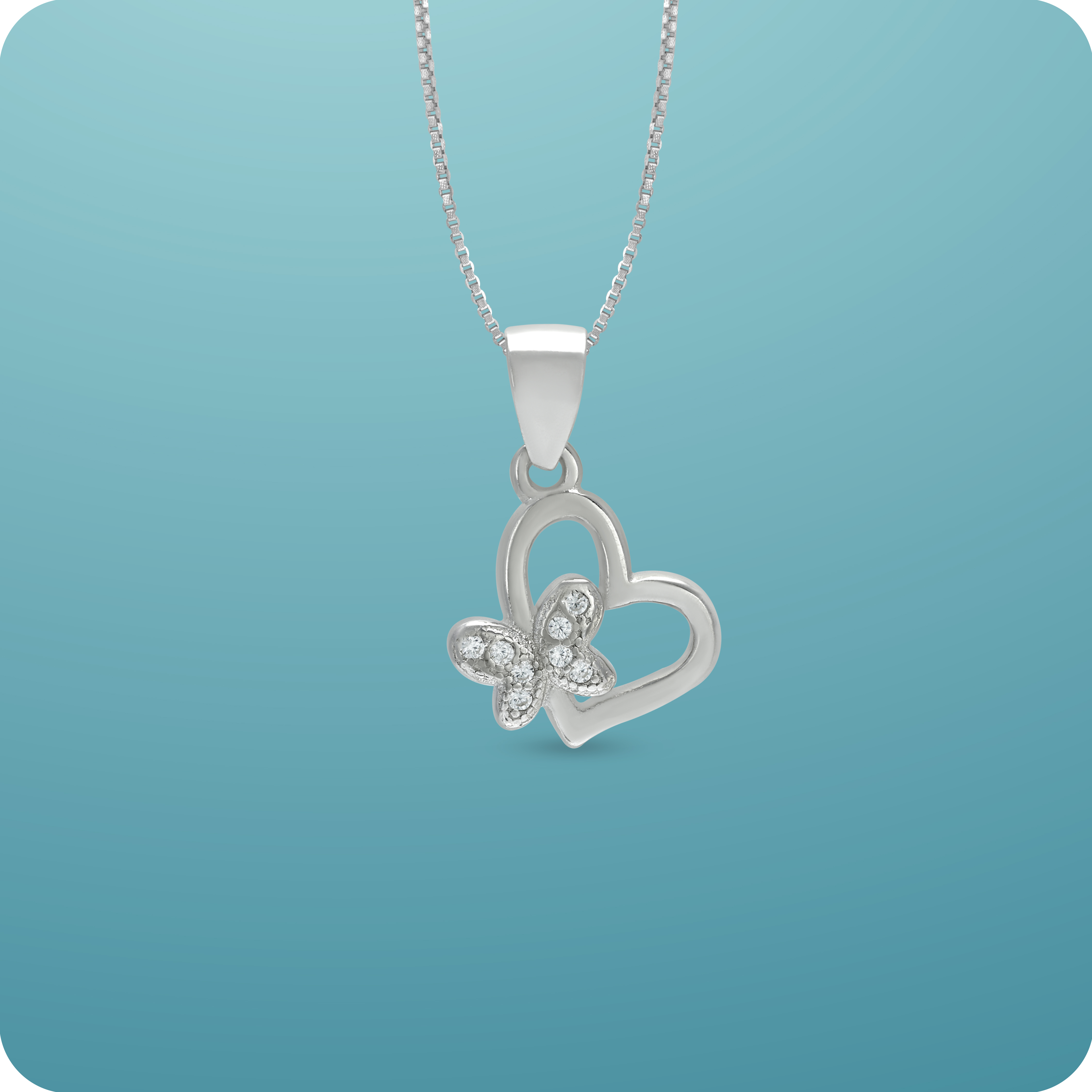 Effulgent Butterfly Love Silver Pendant