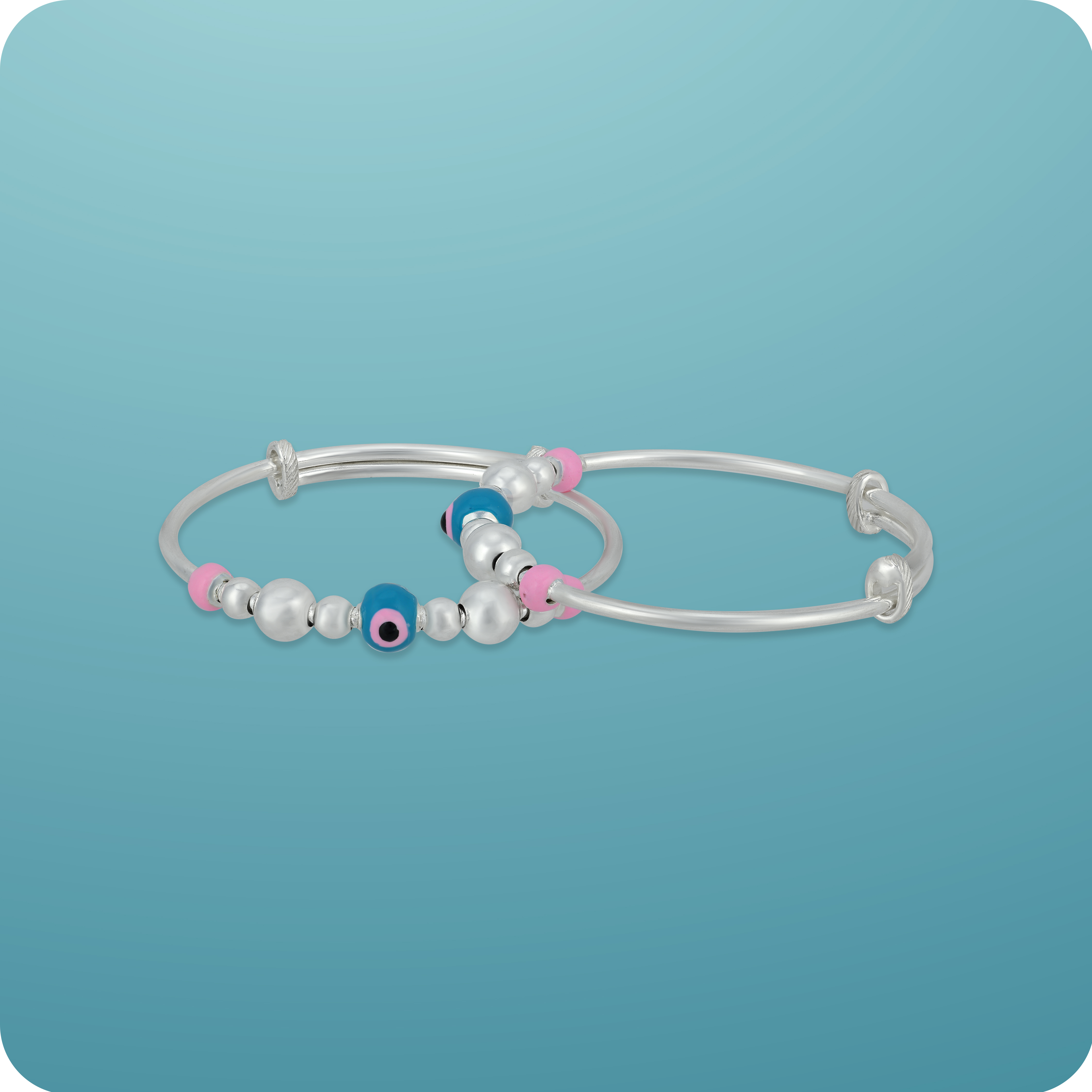 Buy Classic Enamel Coated Eye Adjustable Silver Bangles |GRT Jewellers