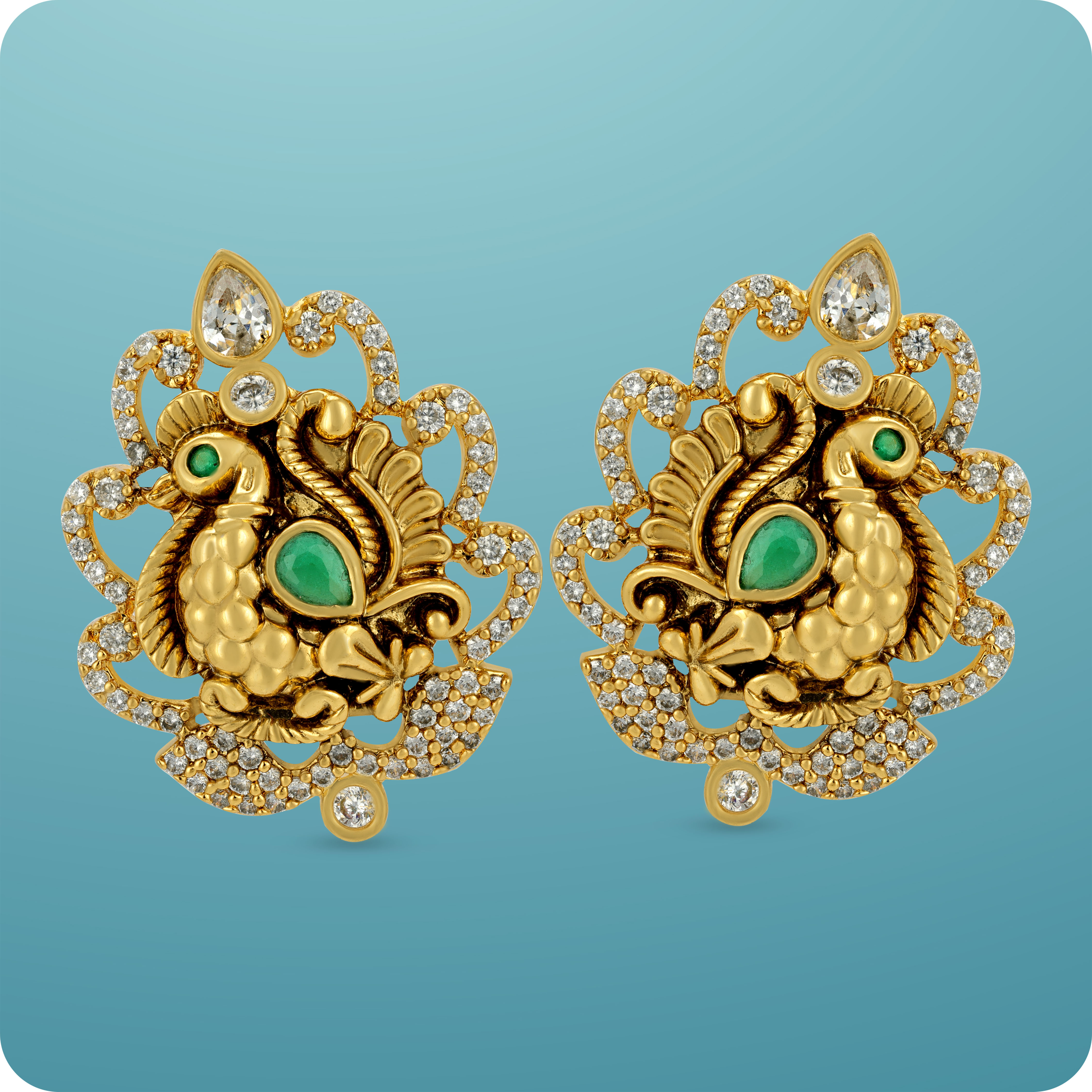 Buy Adorable Mayuri Silver Earrings |GRT Jewellers