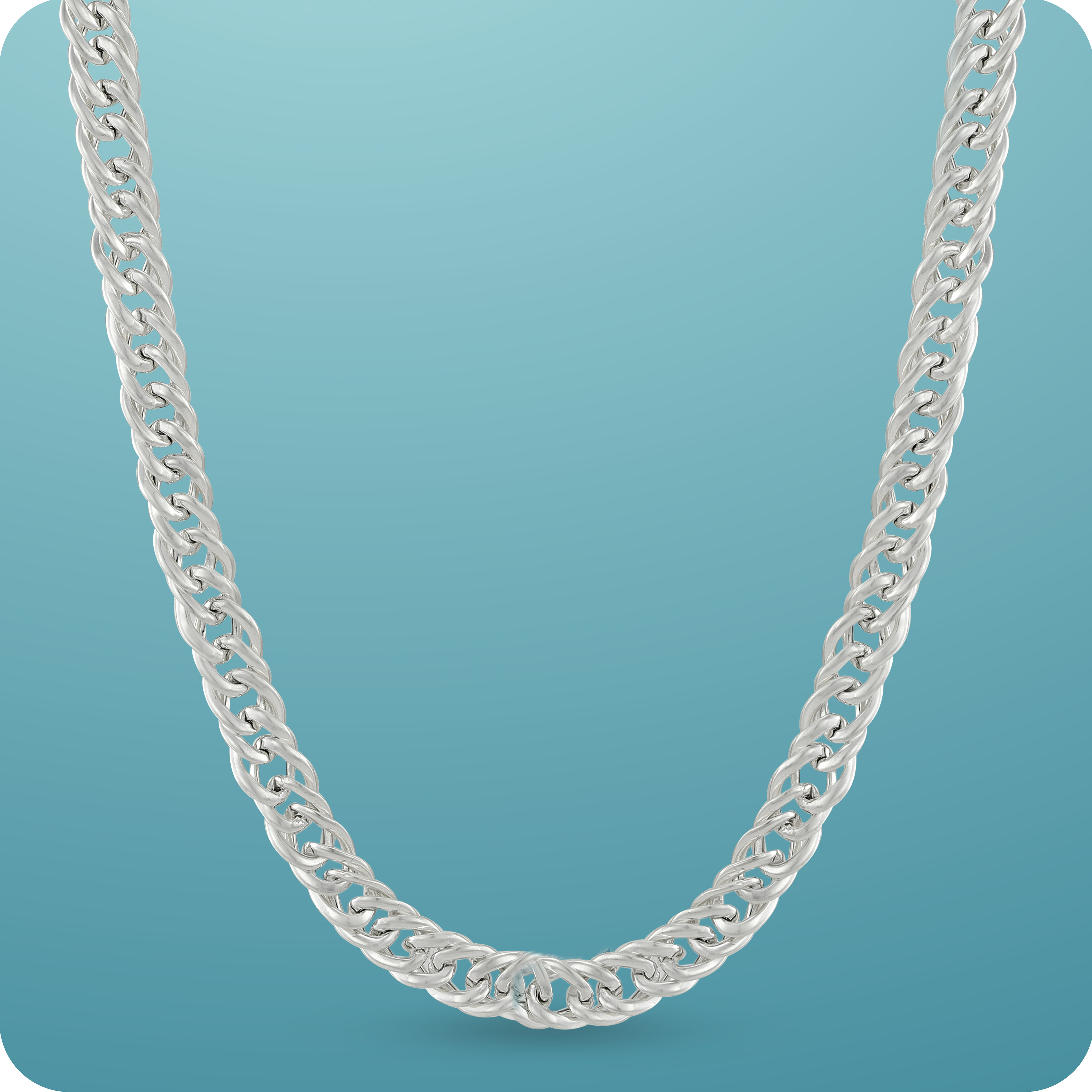 Buy Chucky Interlocked Silver Chain for Men and Women at Best Price | GRT