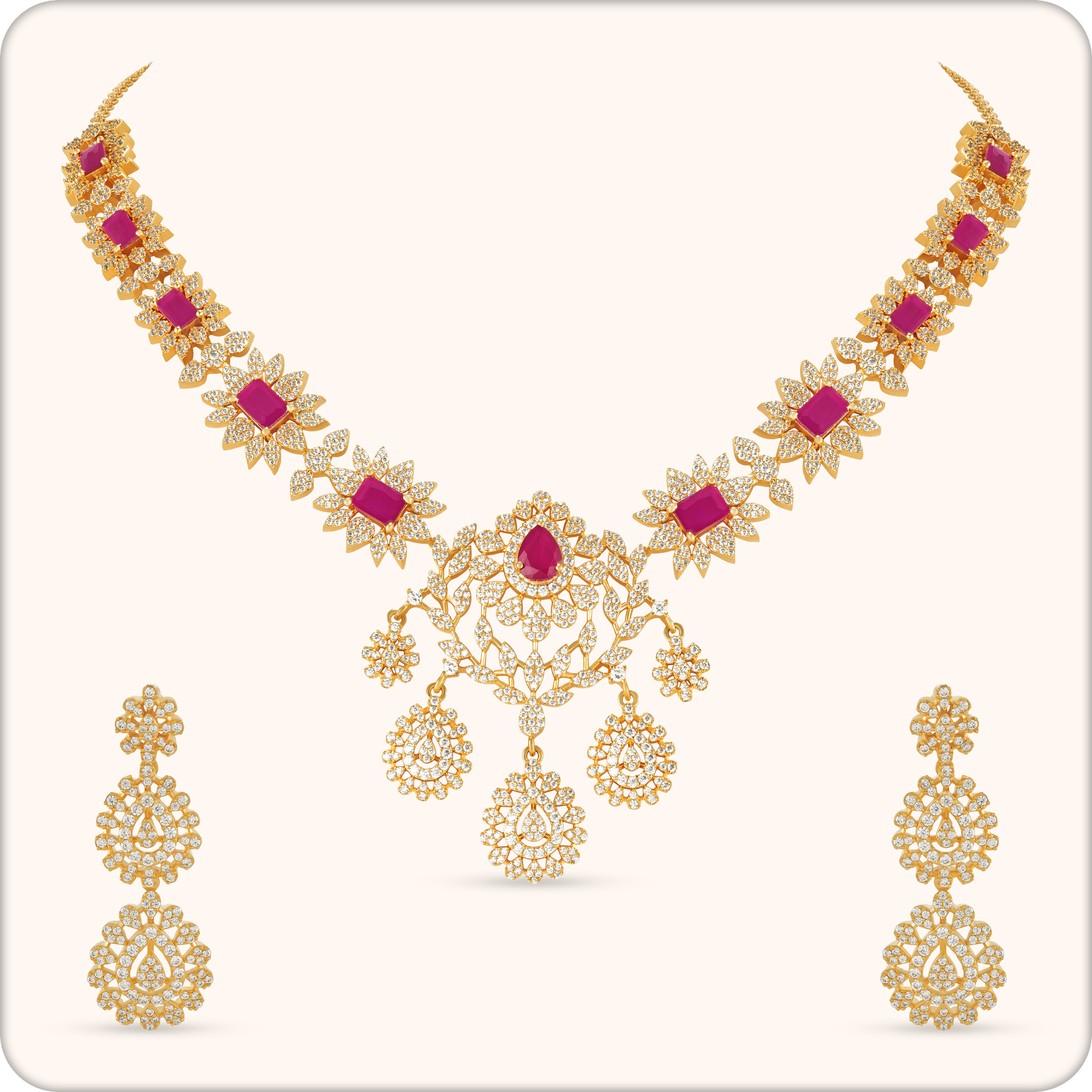Buy Elegant Bridal Silver Necklace Set |GRT Jewellers