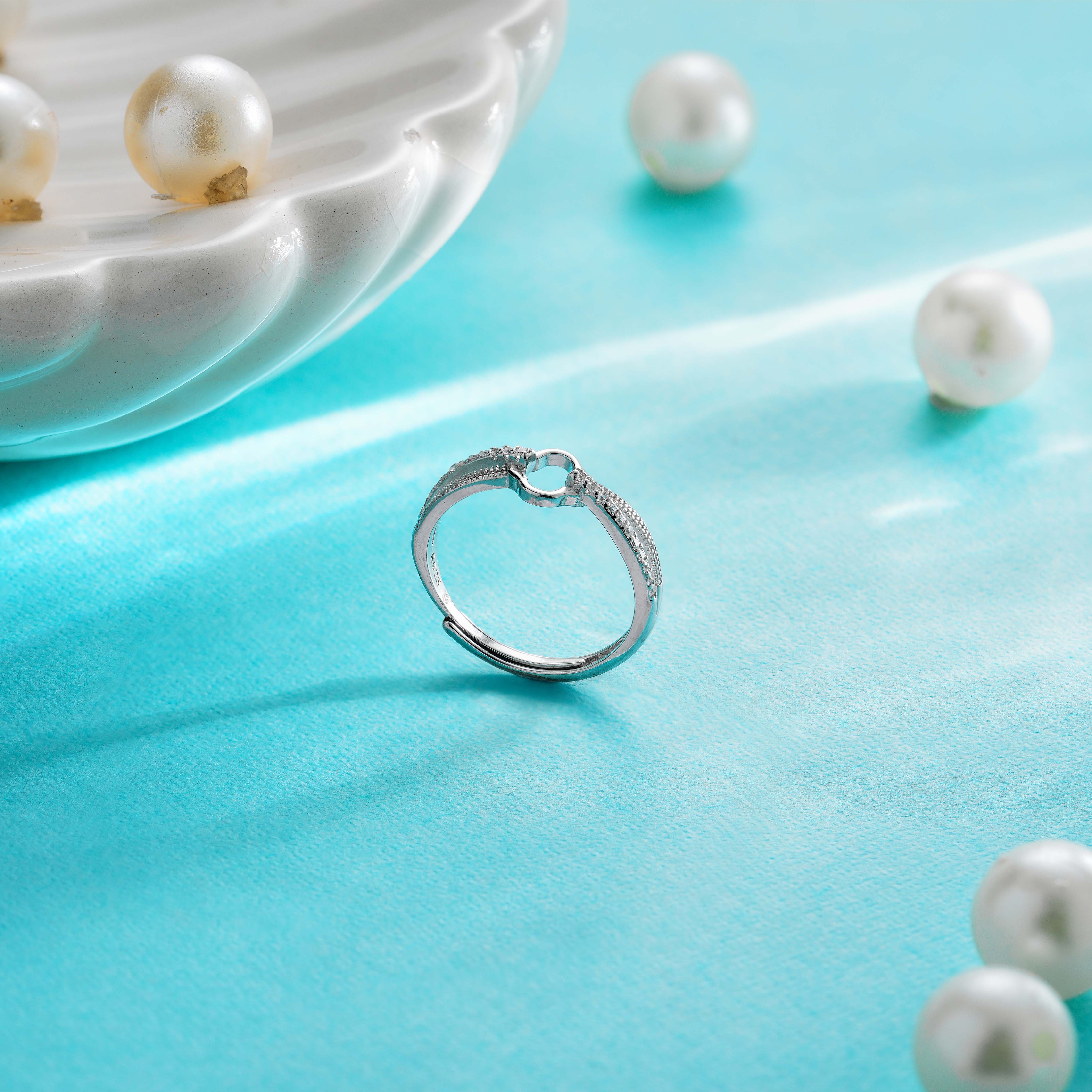 Buy Exquisite White Stone Silver Ring|GRT Jewellers
