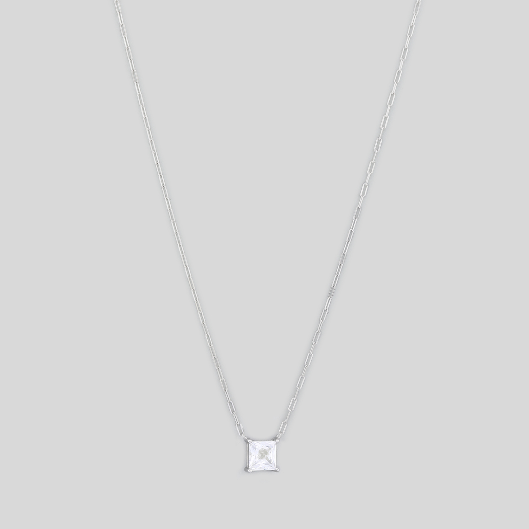 Buy Square Sparkle Silver Necklace | GRT Jewellers