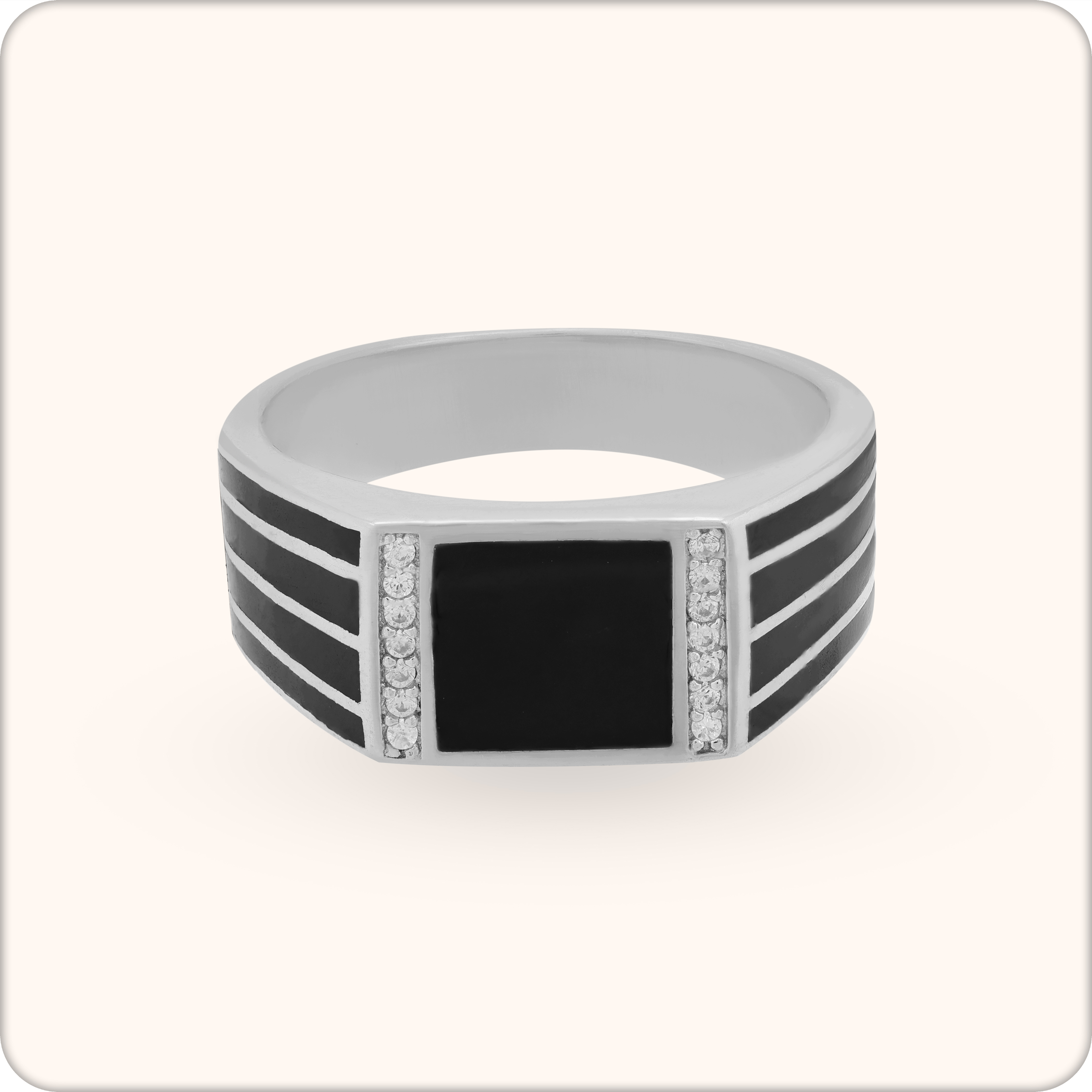 Buy Modern With Bold Rectangular Silver Ring - Father's Day Collection ...