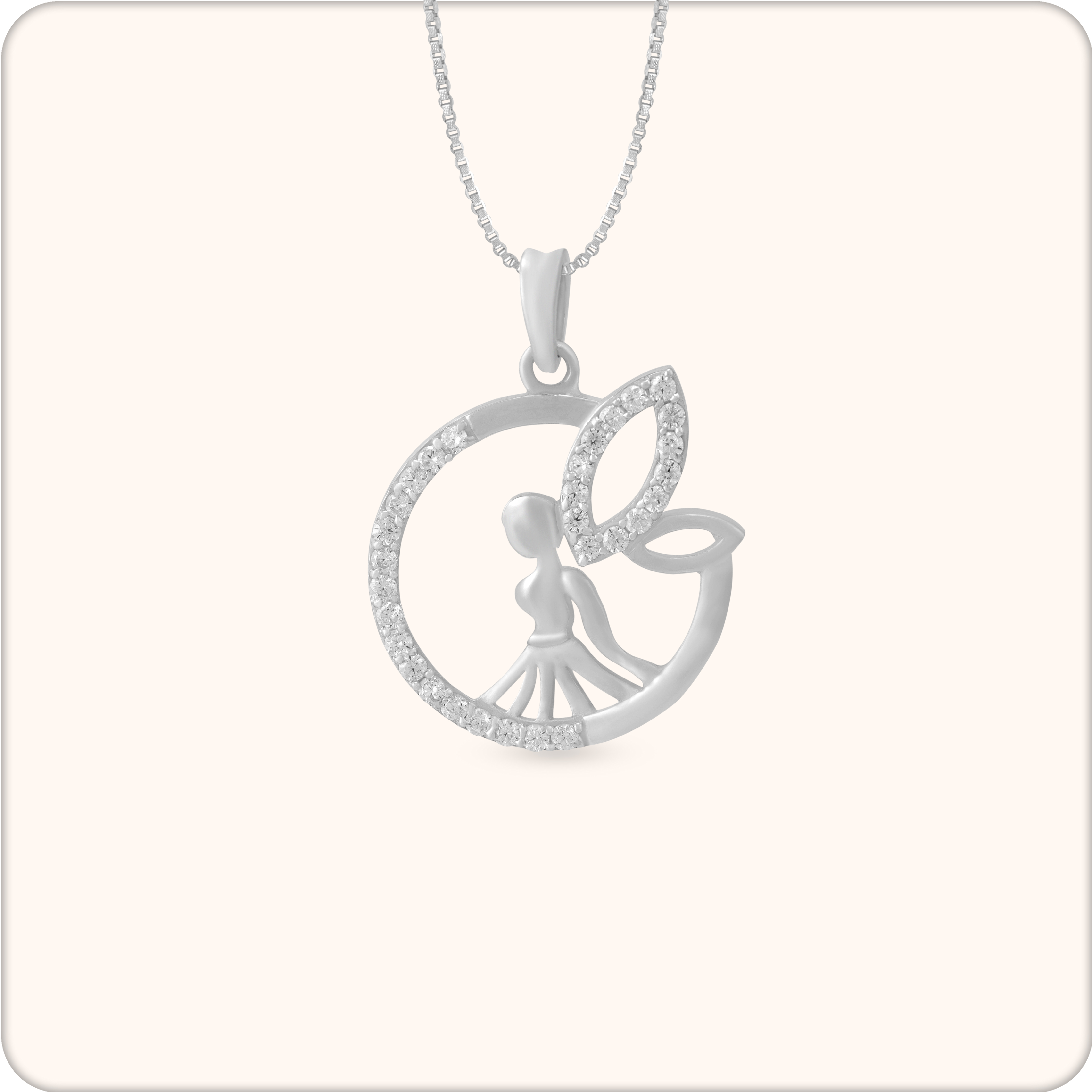 Buy Heavenly Angel with Wings Silver Pendant | GRT Jewellers