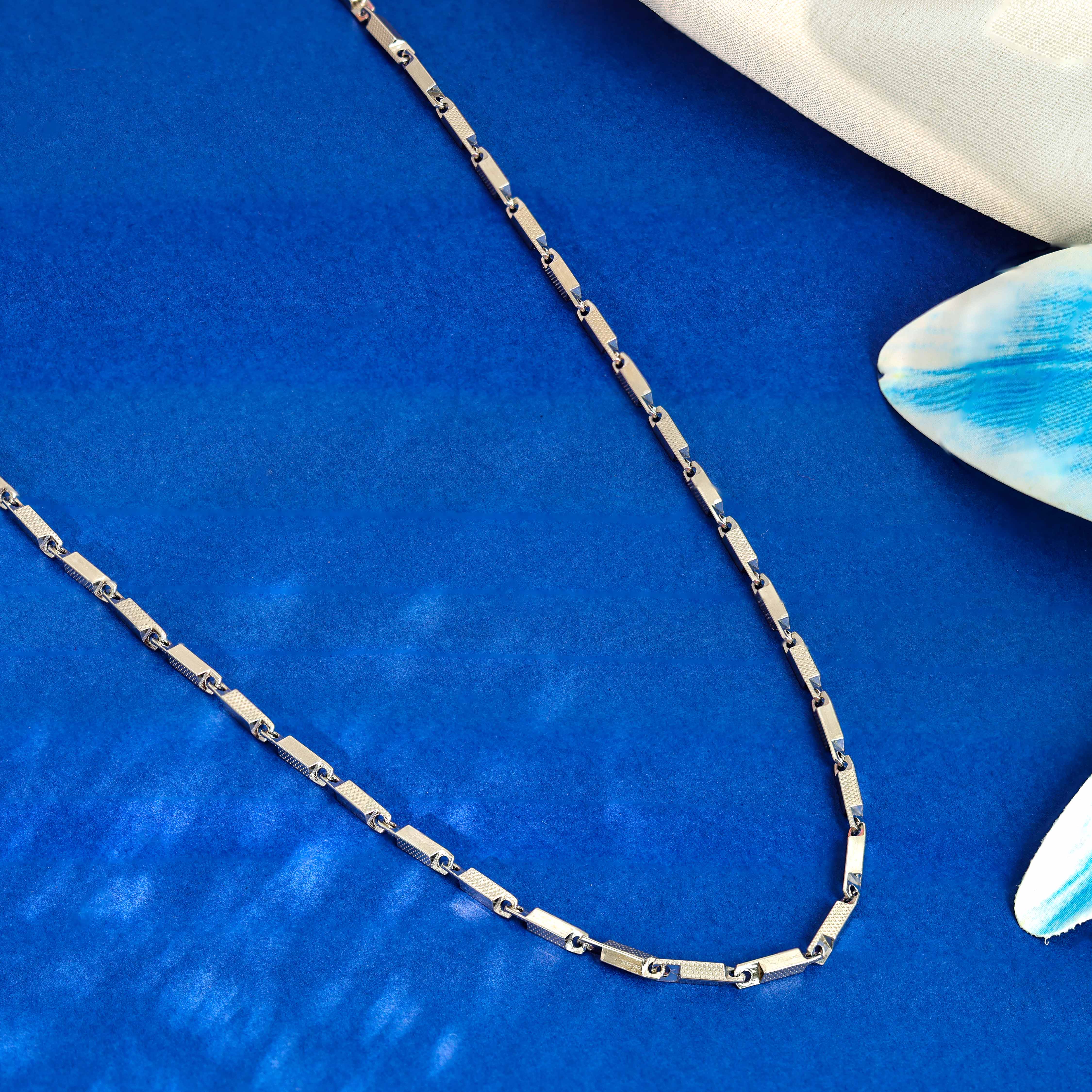 Buy Timeless Bar Link Silver Chain | GRT Jewellers