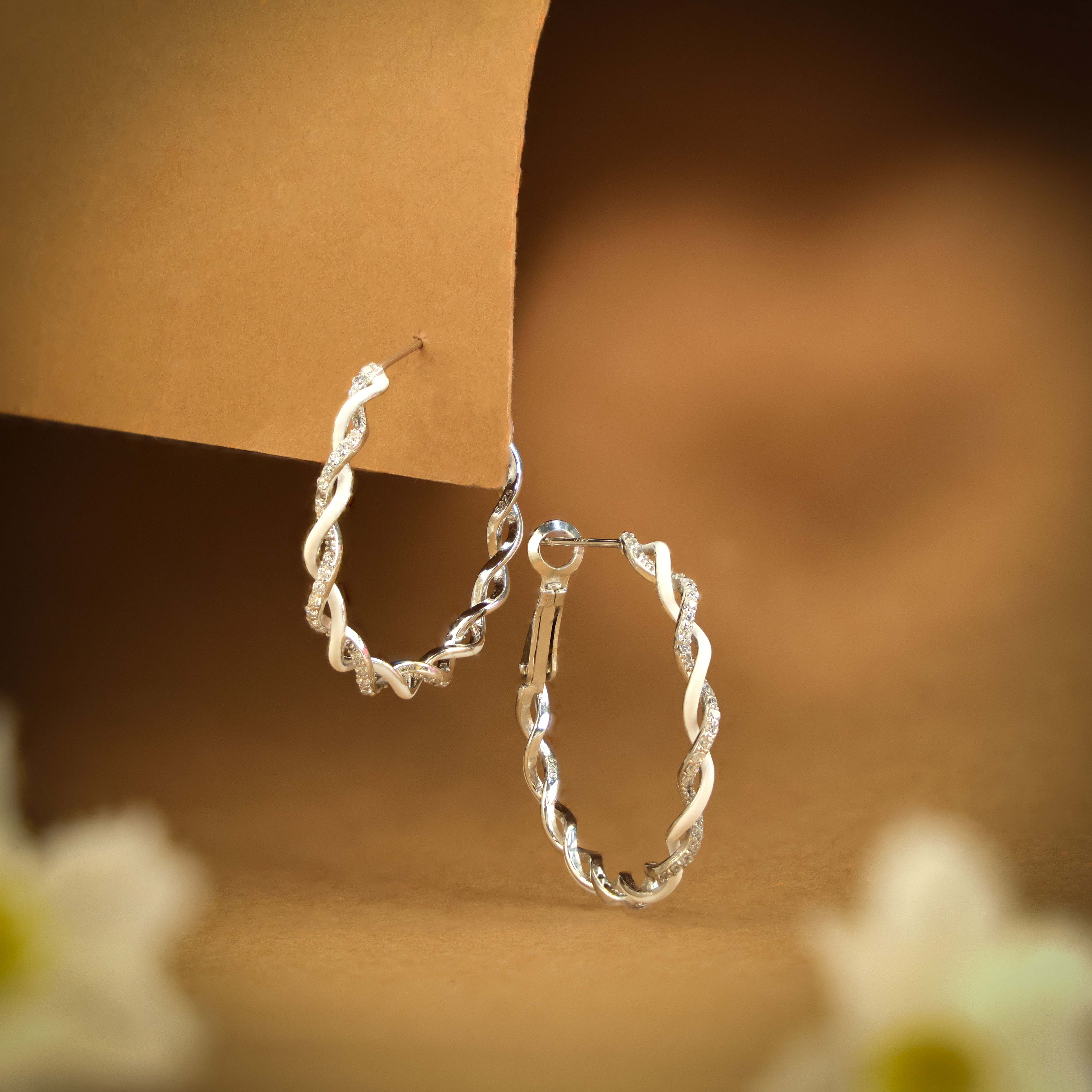 Modish Twisted Silver Earrings - Valentine Collection