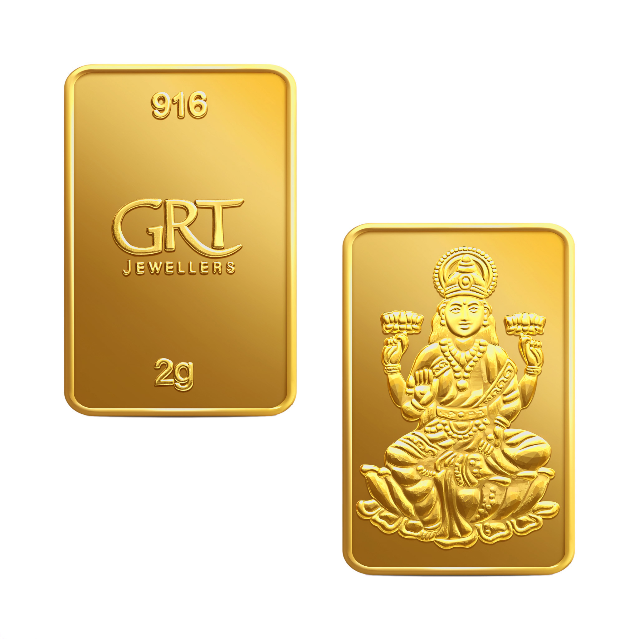 Buy 22KT 2 Grams Lakshmi Gold Biscuit | GRT Jewels