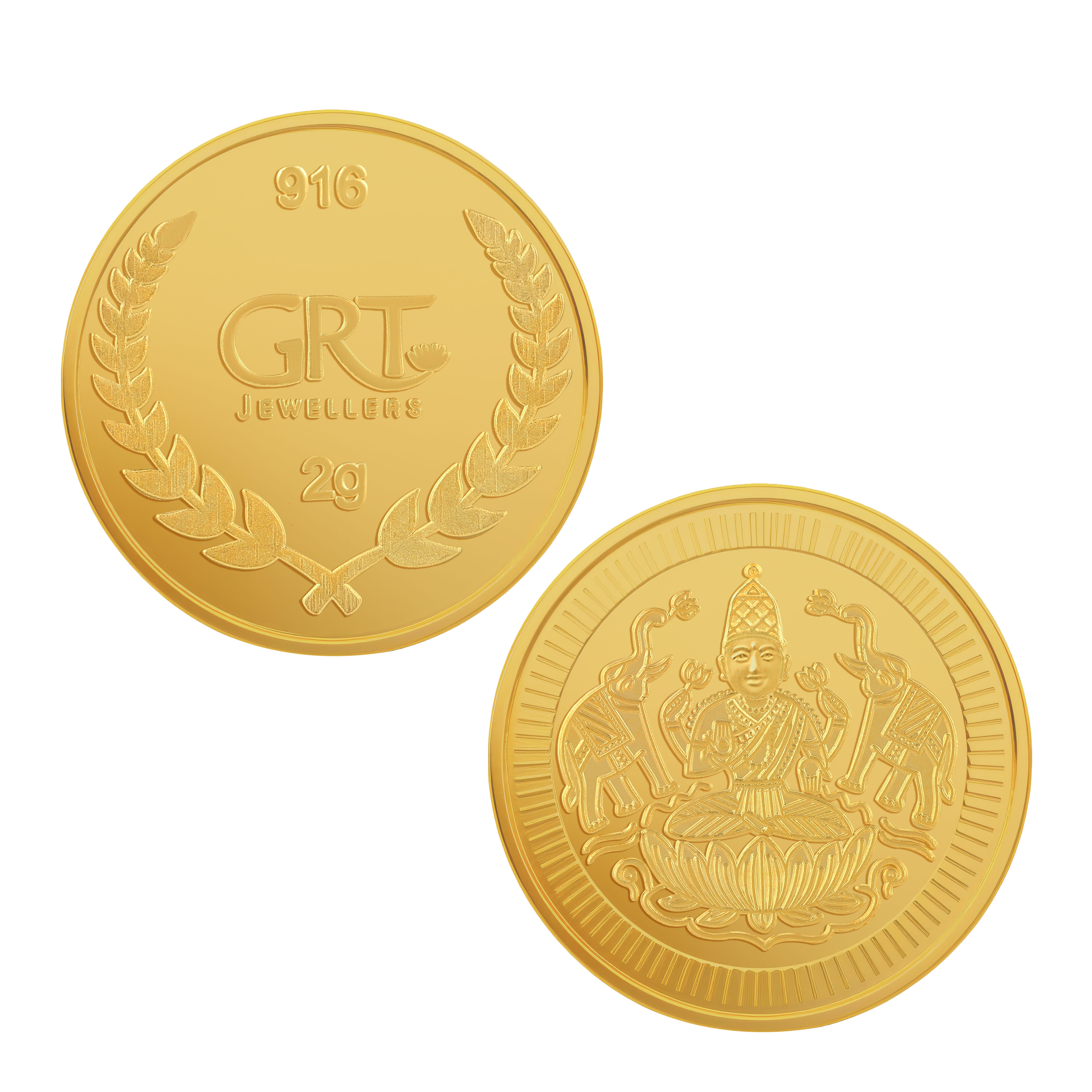 Buy 22KT 2 Grams Lakshmi Gold Coin | Authentic Indian Gold Coins at GRT ...