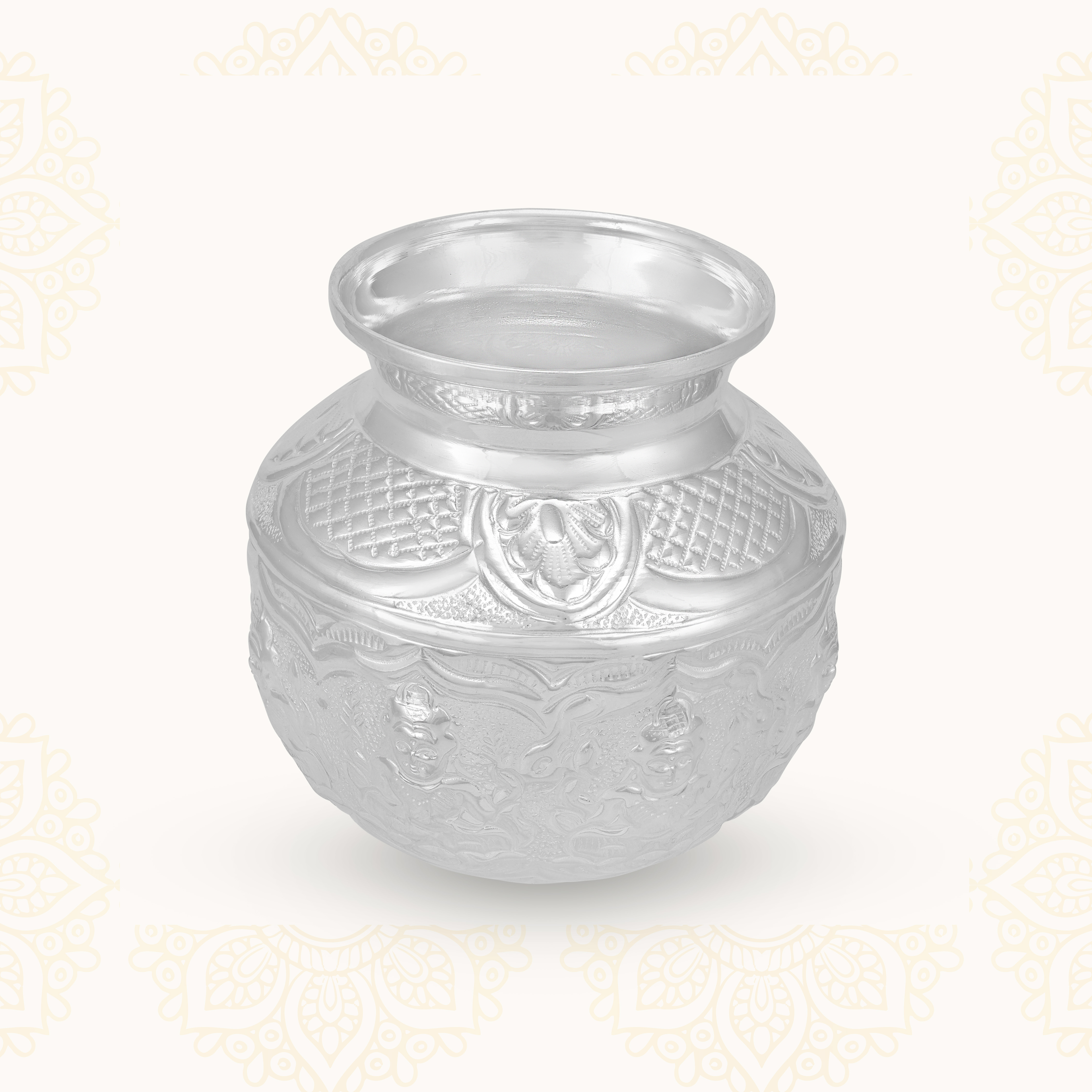 Buy Engraved Blossom Silver Sombu | GRT Jewellers