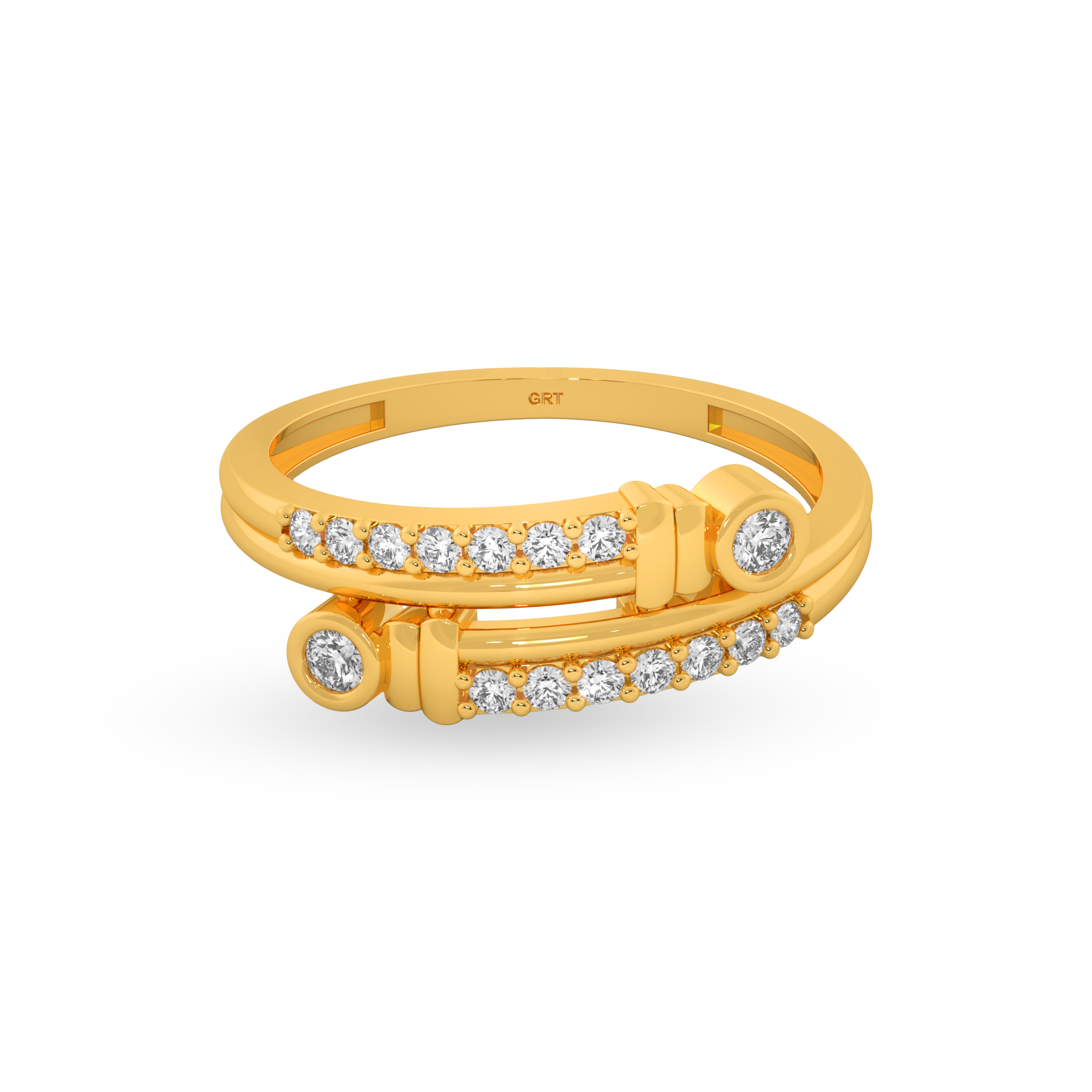 Buy Adoring Stoned Gold Ring |GRT Jewellers