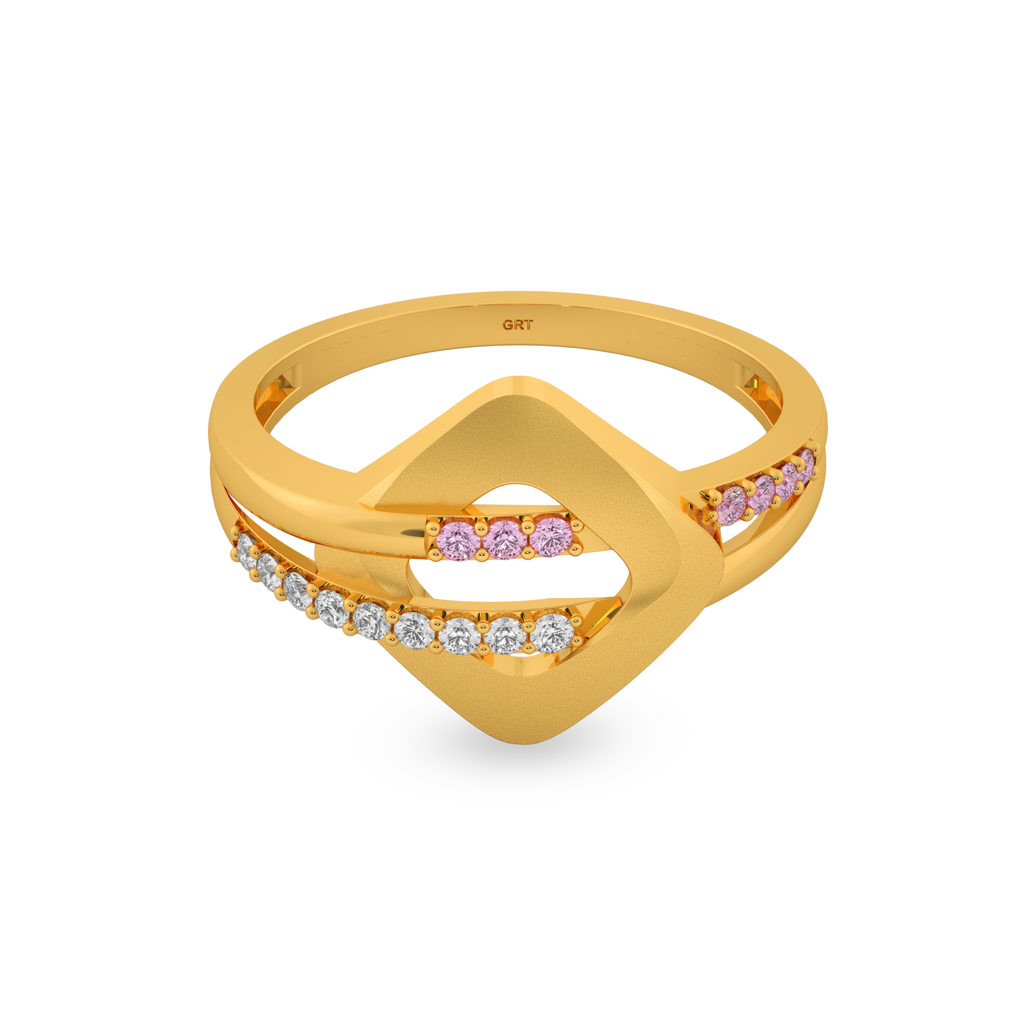 Buy Chic Rhombus Pattern Gold Ring |GRT Jewellers