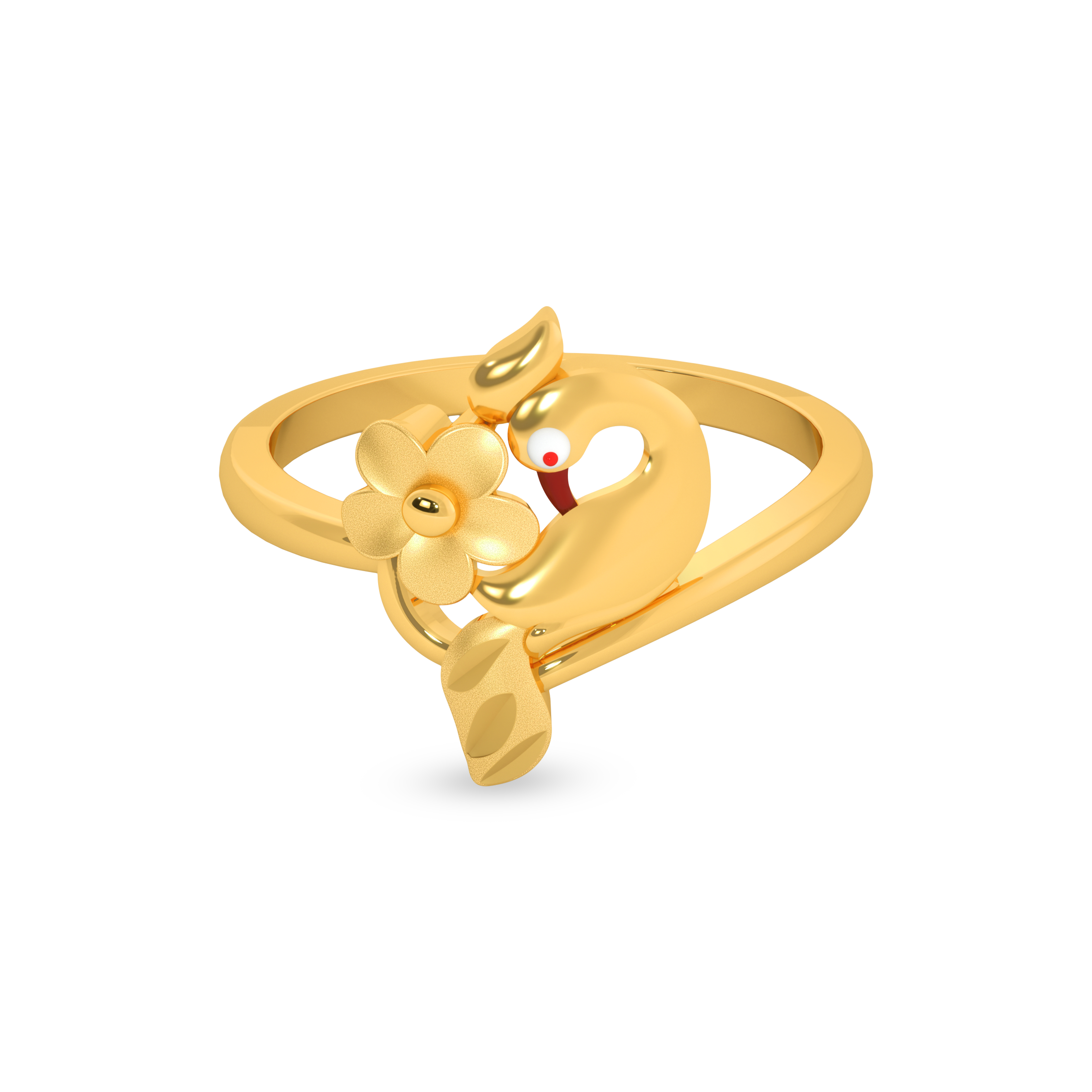 Buy Adoring Floral Peacock Gold Ring |GRT Jewellers