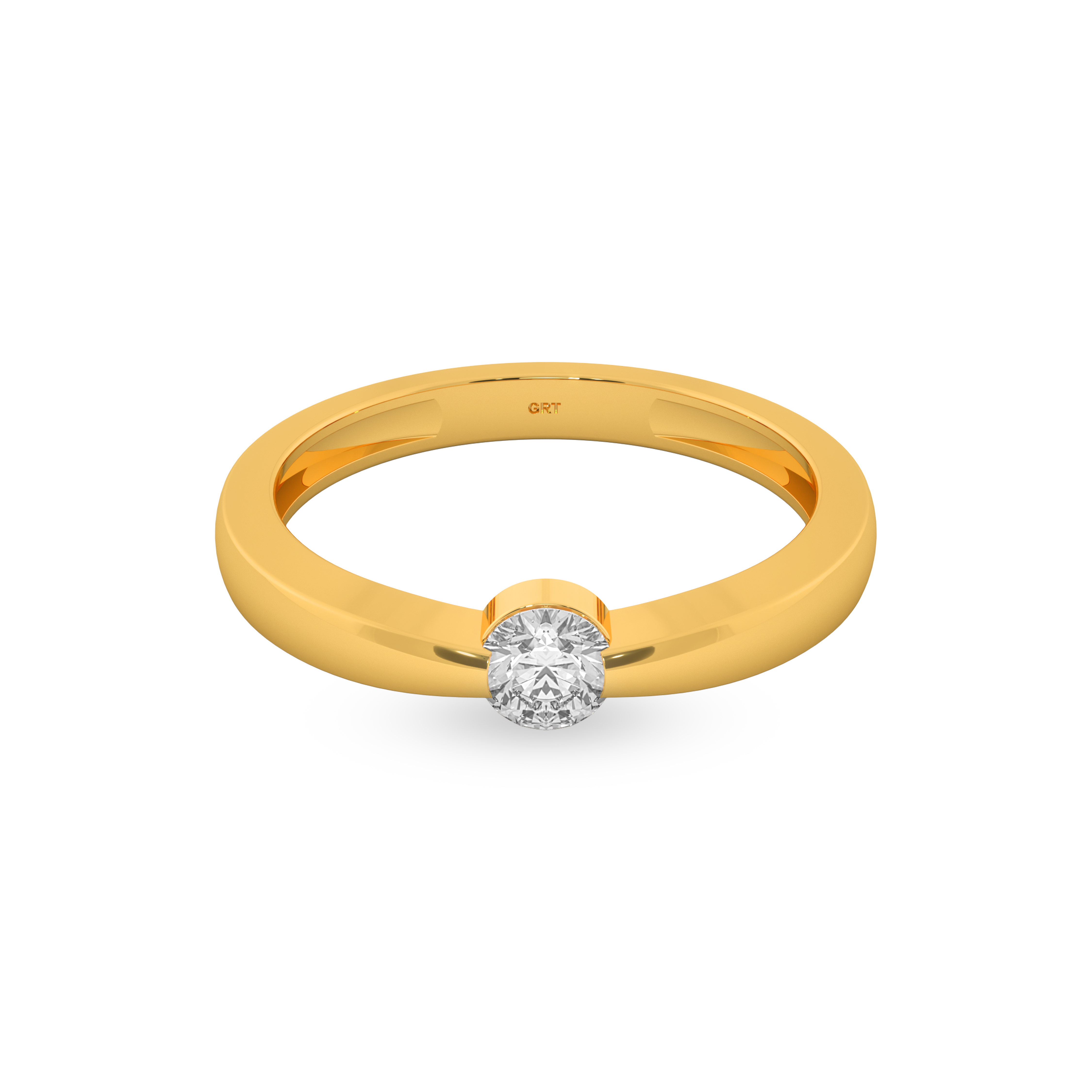 Buy Elegant Single Stone Gold Ring |GRT Jewellers