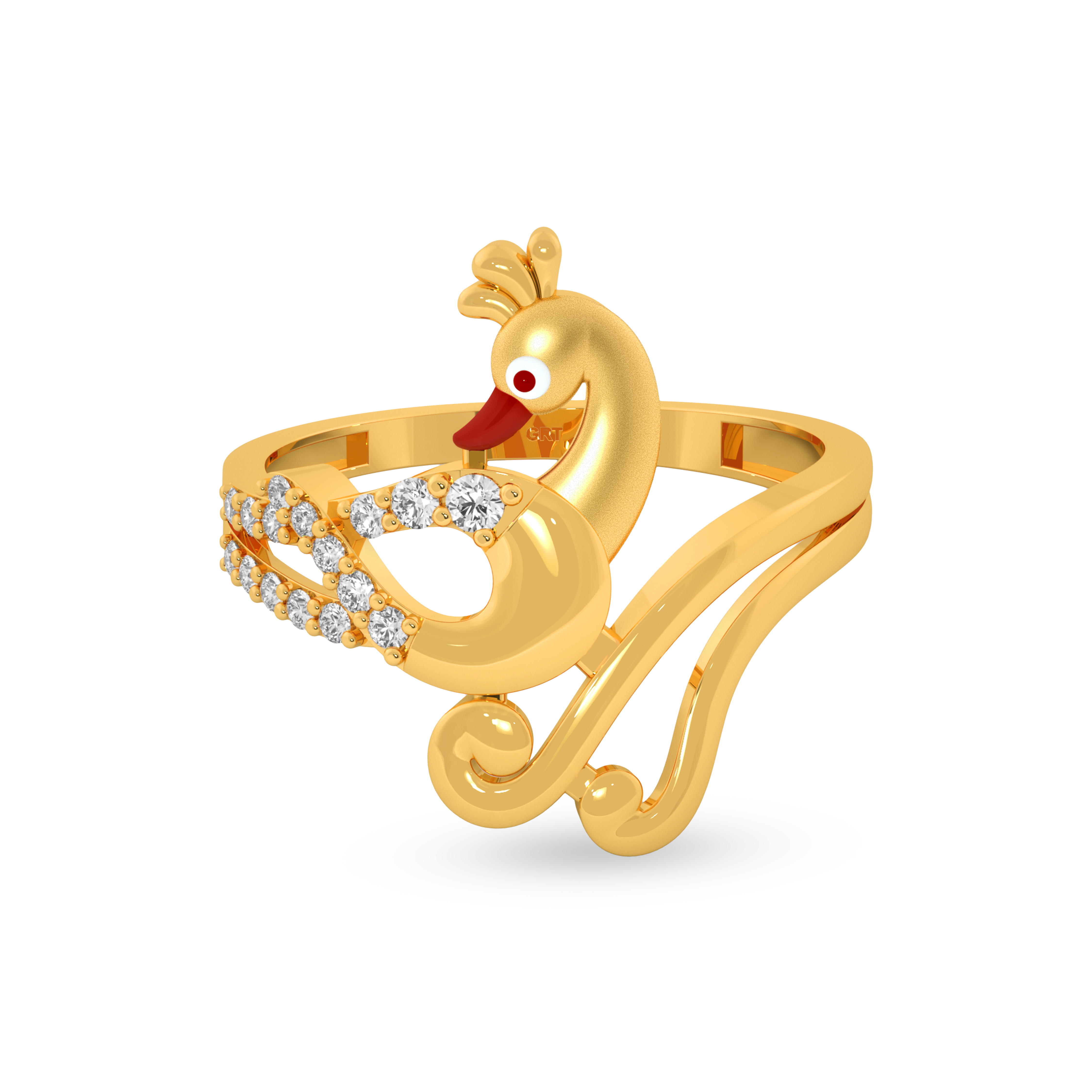 Buy Adorable Peacock Gold Ring |GRT Jewellers