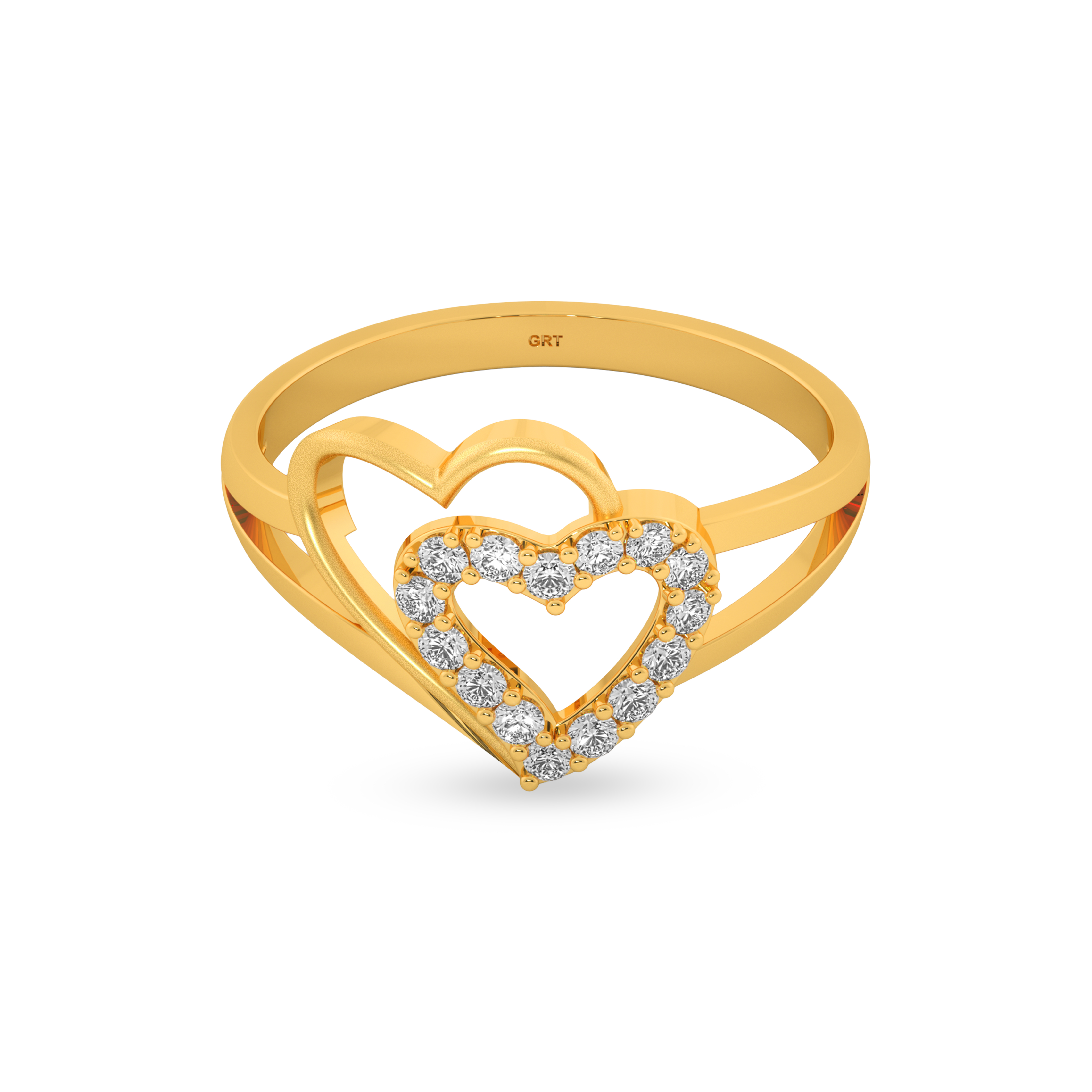 Double Blooming Love Gold Ring - Valentine Collection