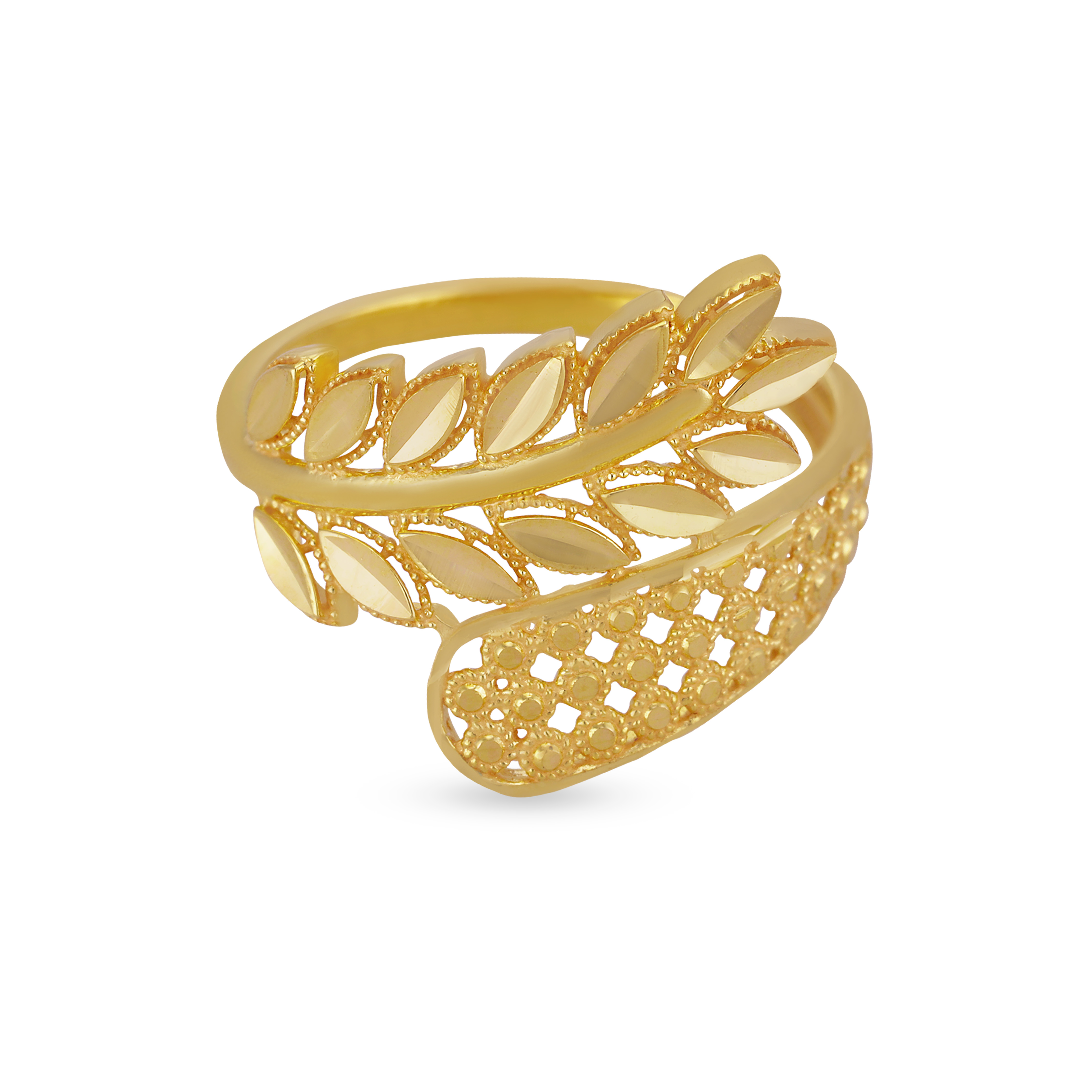 Buy Ravishing Leaf Patter Gold Rings |GRT Jewellers