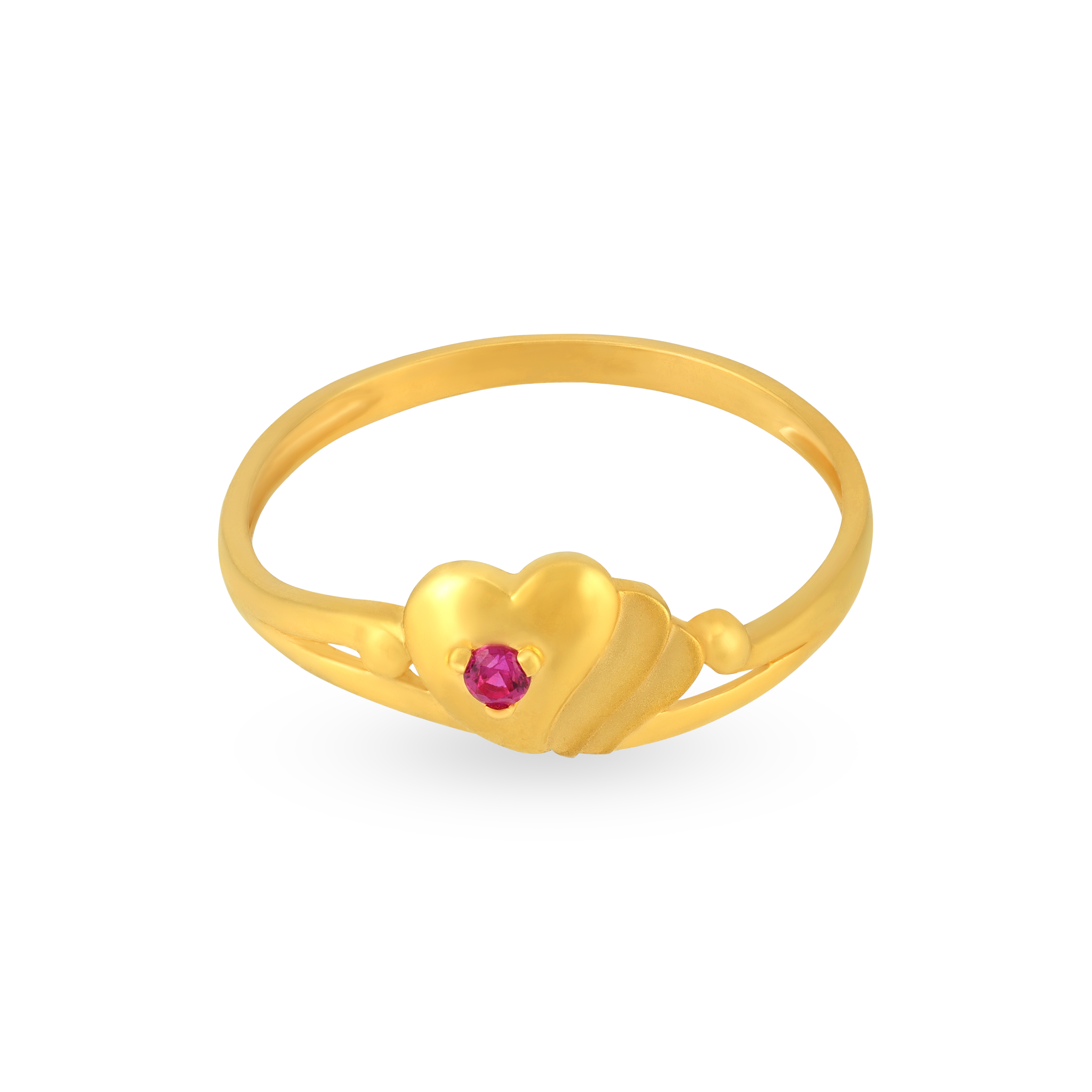 Buy Delightful Heart With Pink Stone Gold Ring |GRT Jewellers