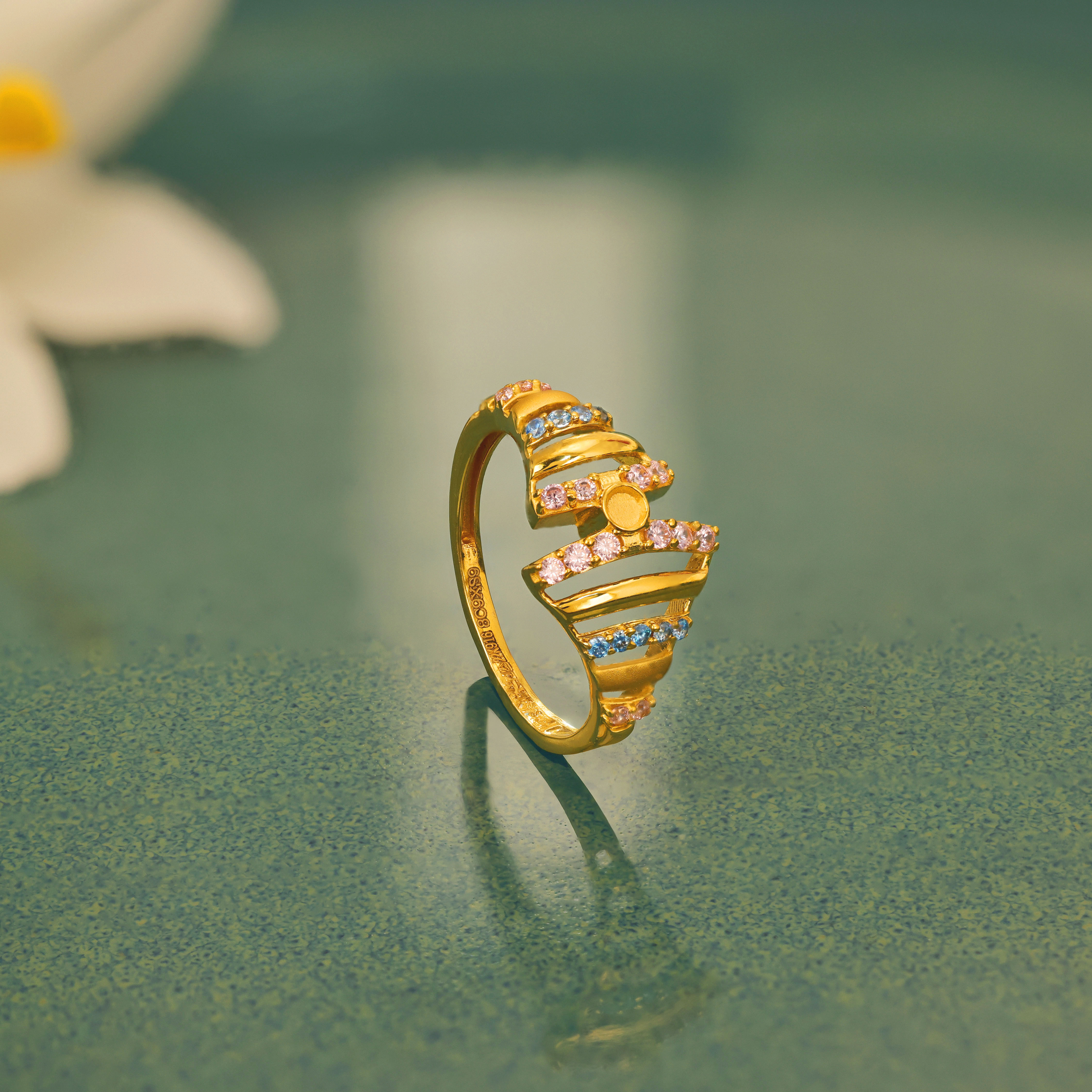 Buy Delicate Dual Stone Gold Ring |GRT Jewellers