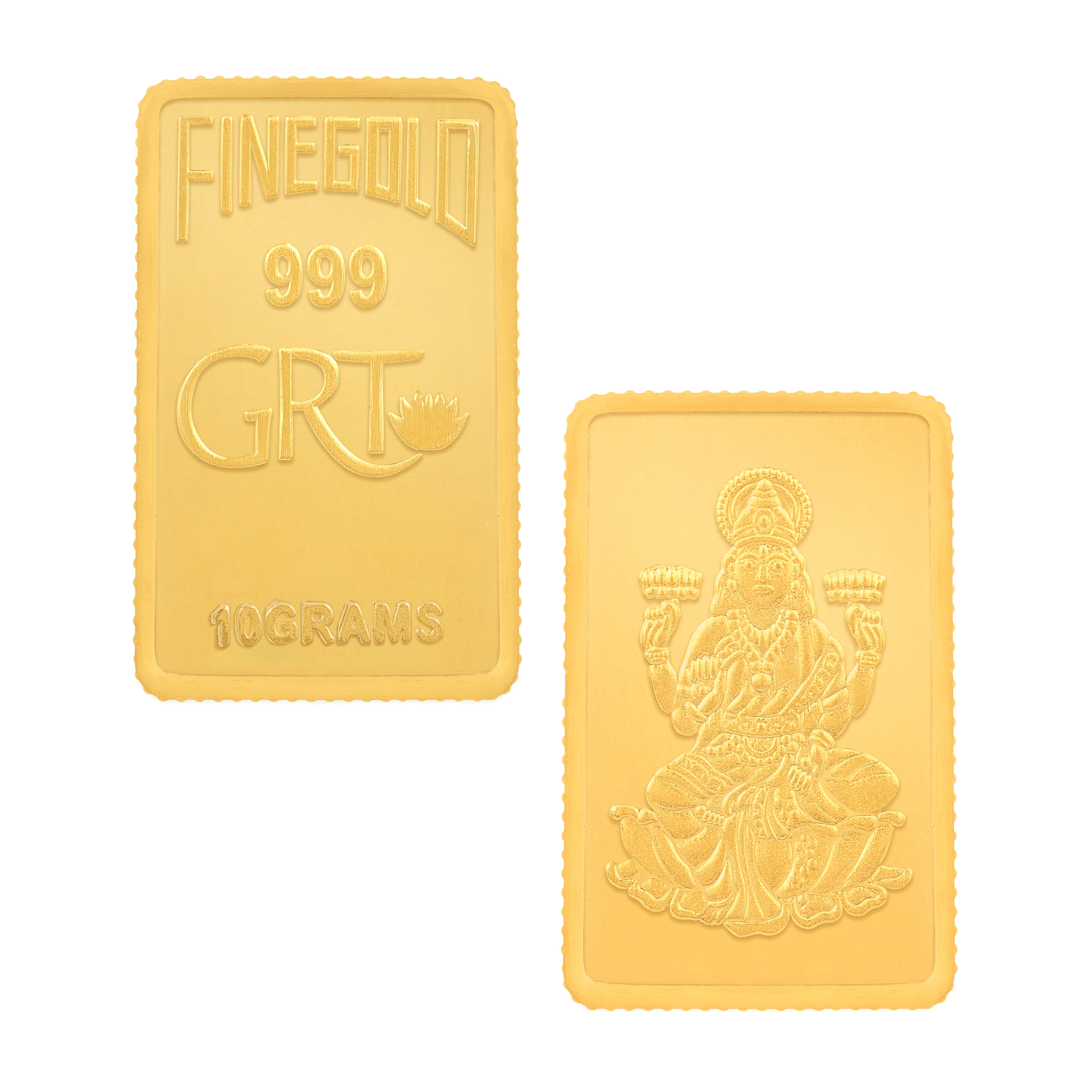 Buy 24 KT - 10 Grams Divine Lakshmi Gold Biscuit(Bar) | GRT Jewellers