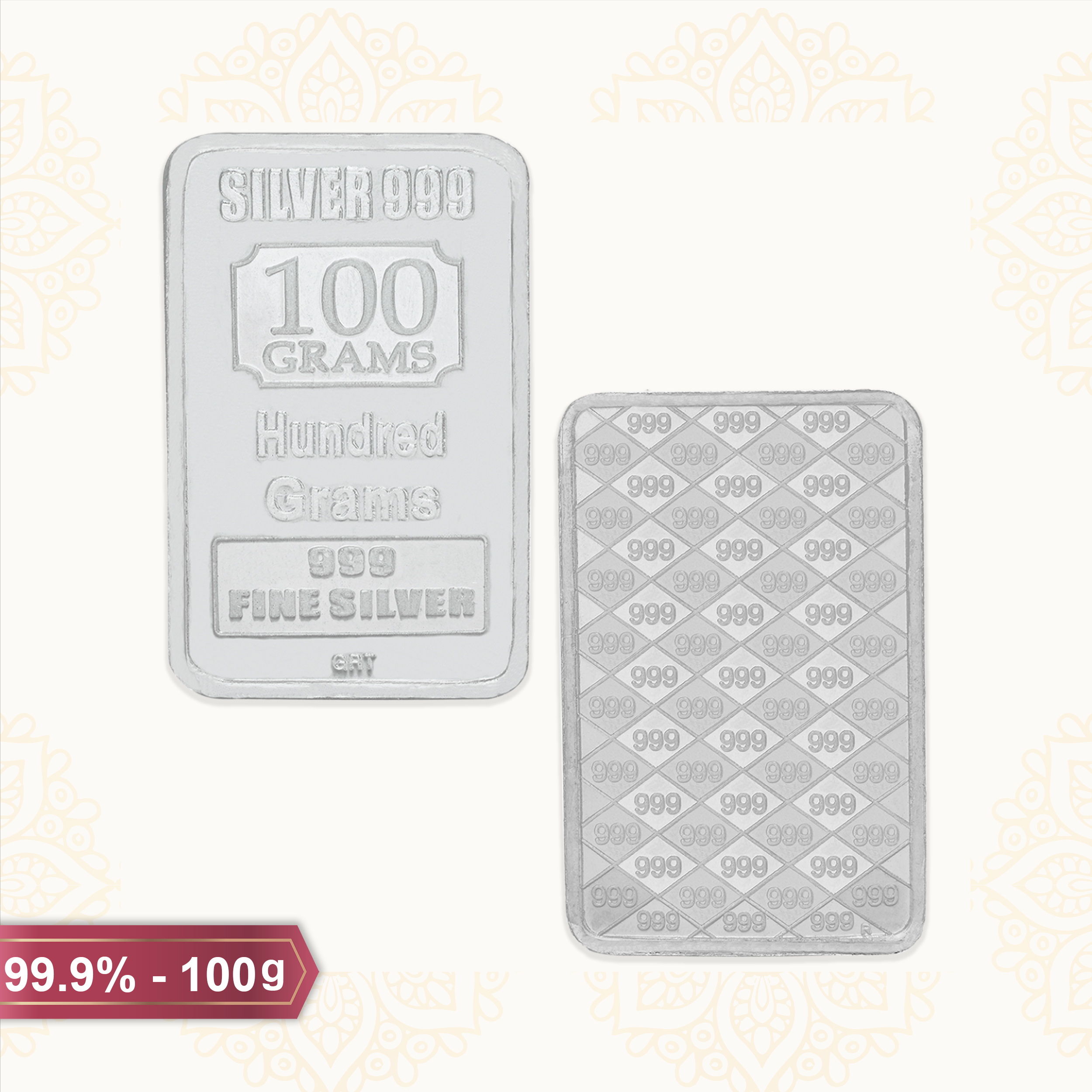 Buy 100 Grams Silver Bar | 99.9% Purity | Fine Silver Jewelry