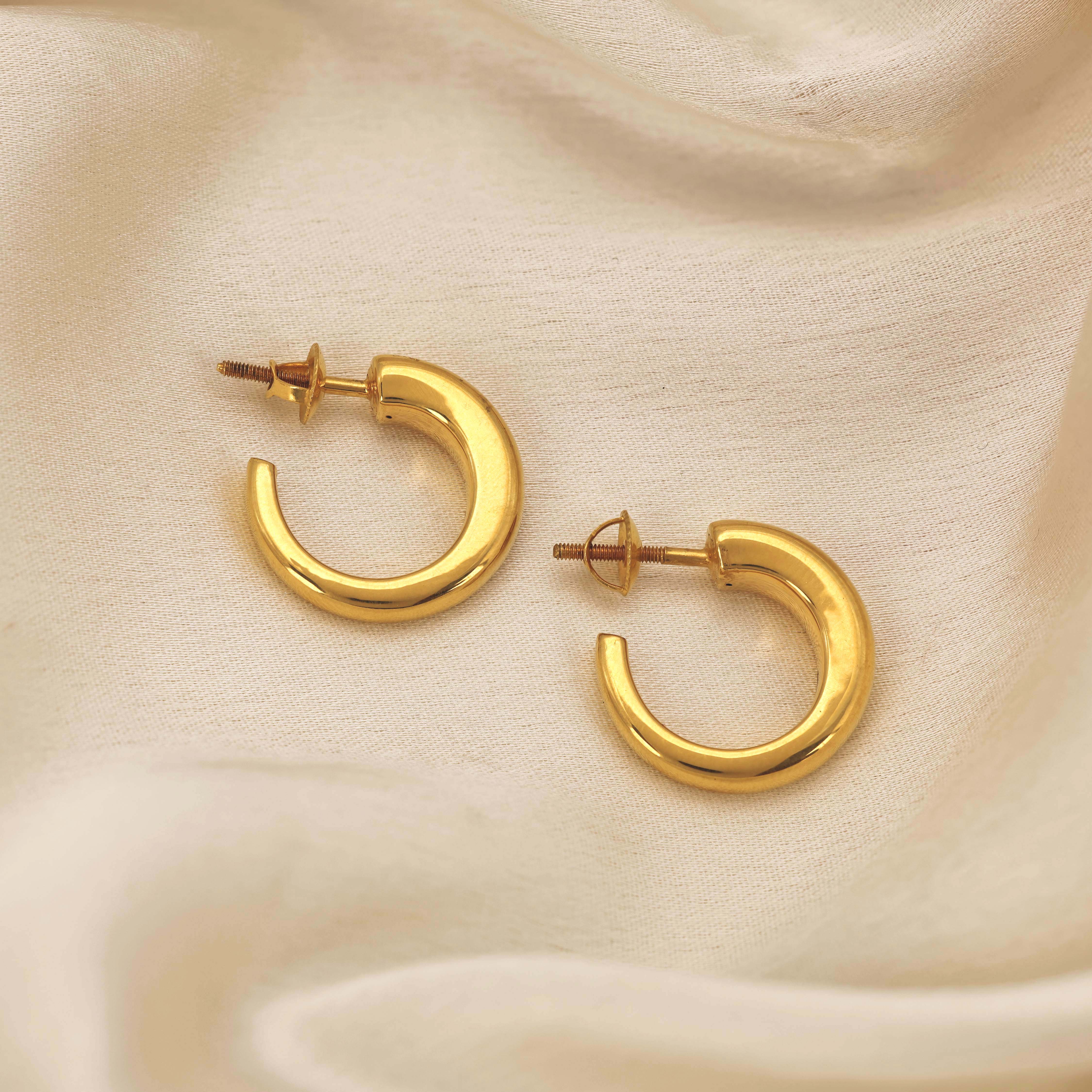 Buy Elegant Minimalist Gold Hoops | GRT Jewellers