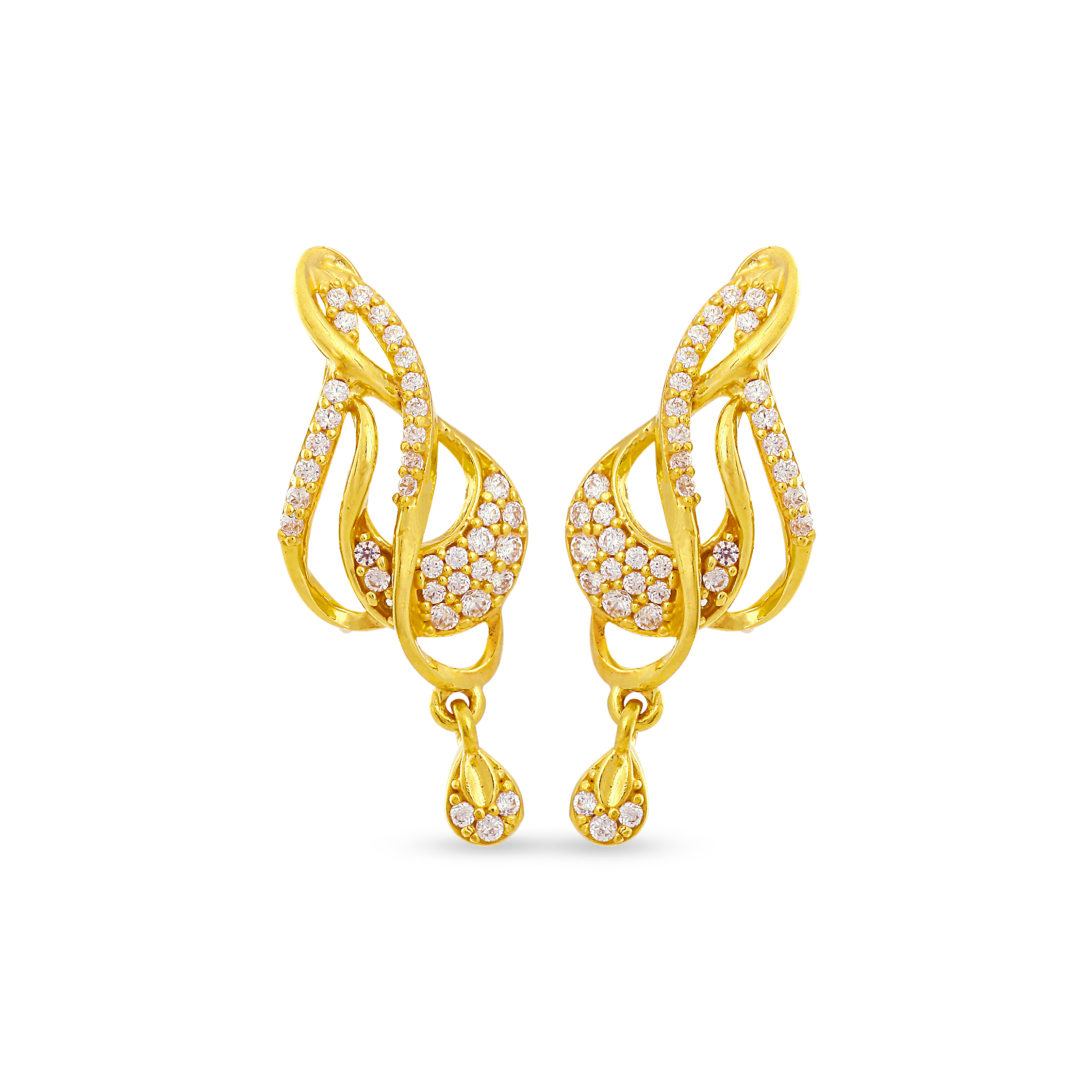 Shop Stylish S Shape Gold Earrings | Exquisite Gold Earrings for Ladies ...