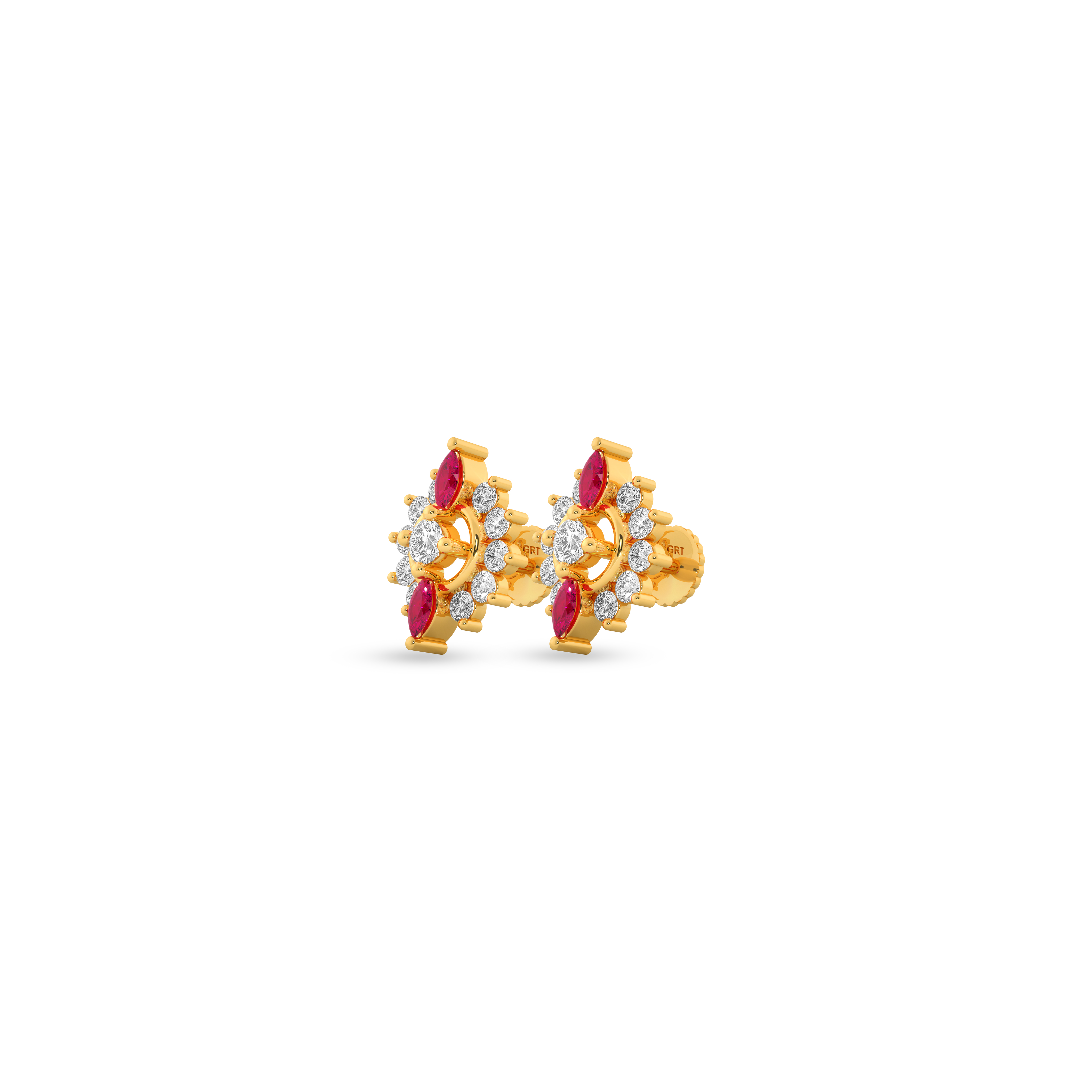 Shop Spectacular Red Stone Concentric Gold earrings | Exquisite Gold ...