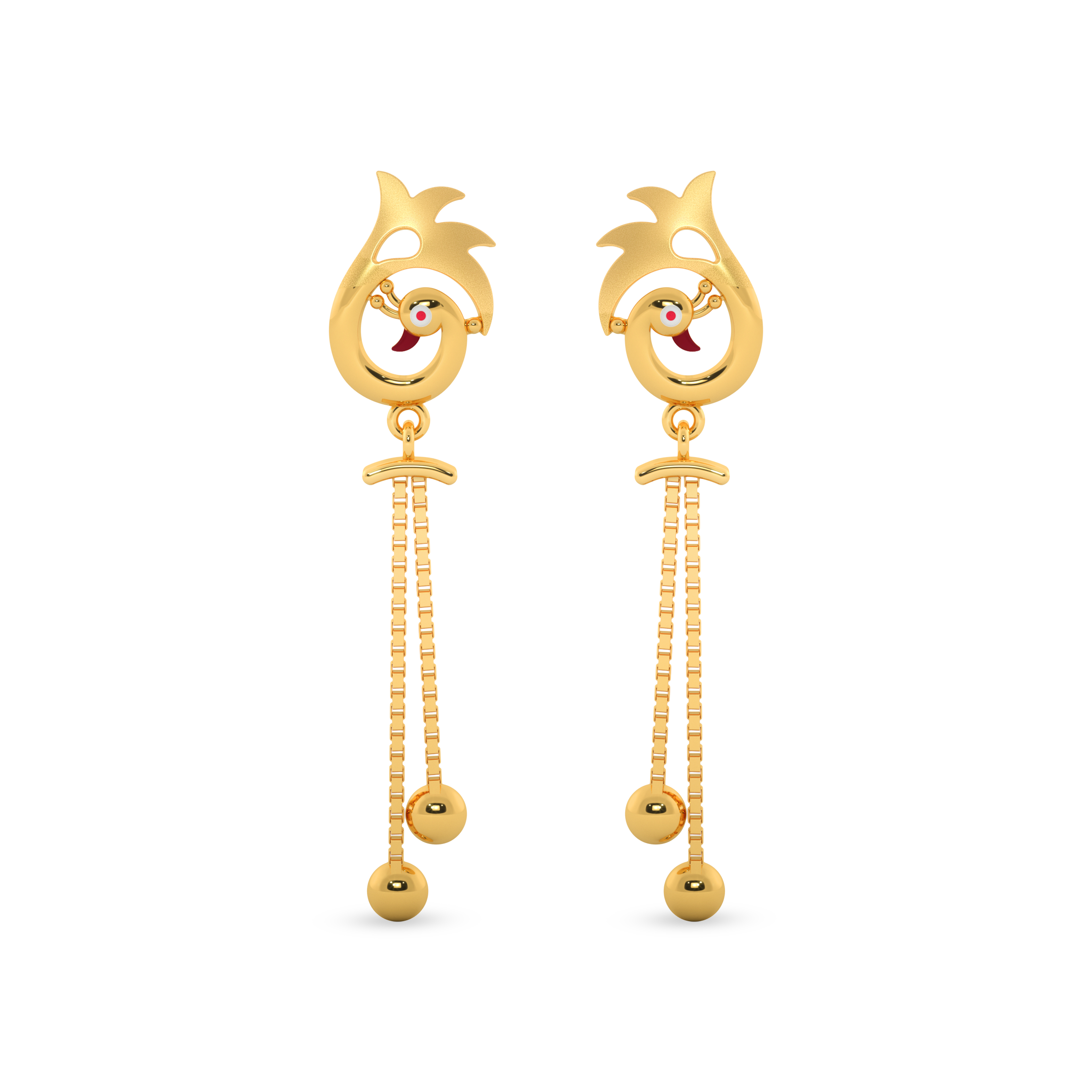 Buy Exclusive Enamel Mayuri Peacock Gold Earrings | GRT Oriana