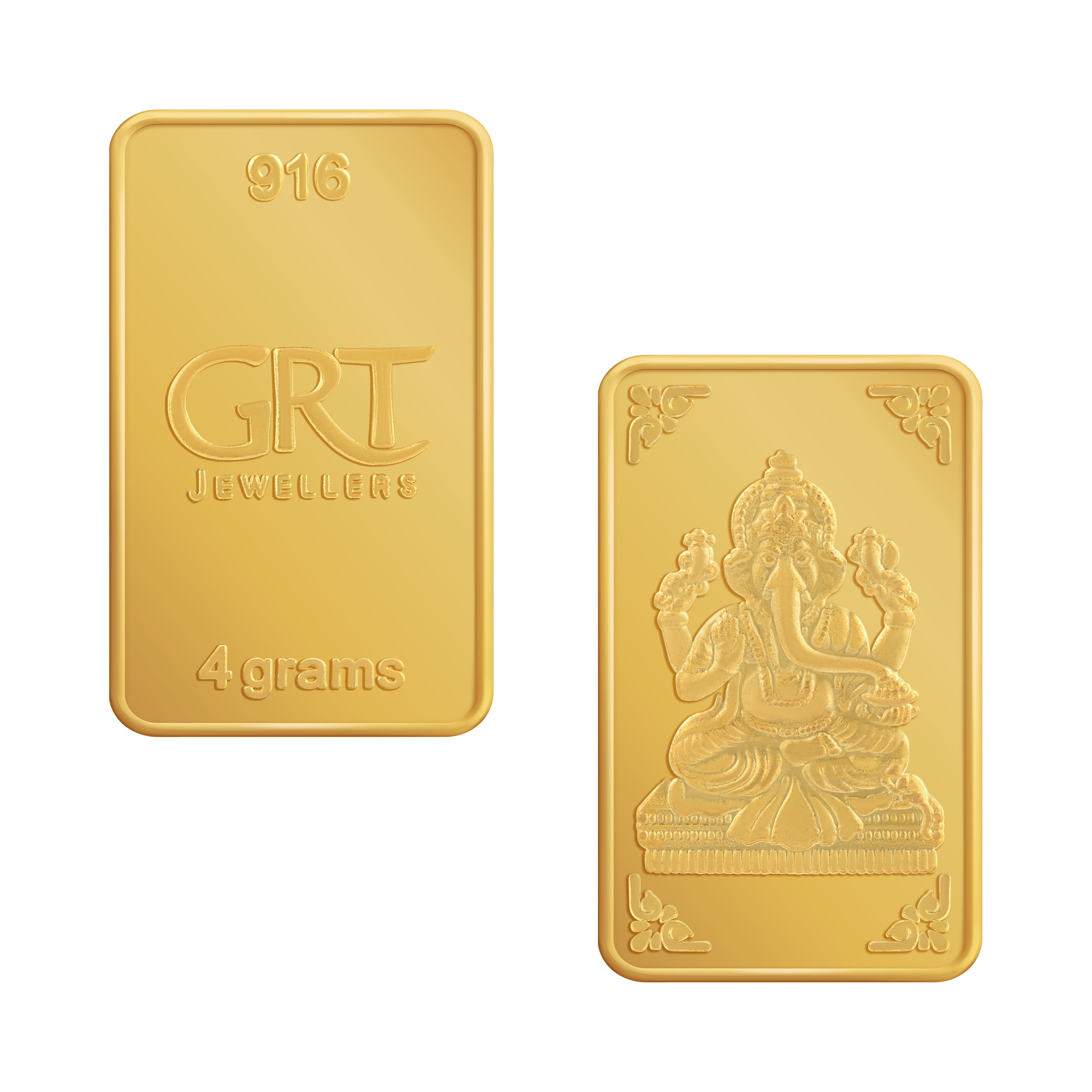 Buy 22KT 4 Grams Ganesha Gold Biscuit | GRT Jewels