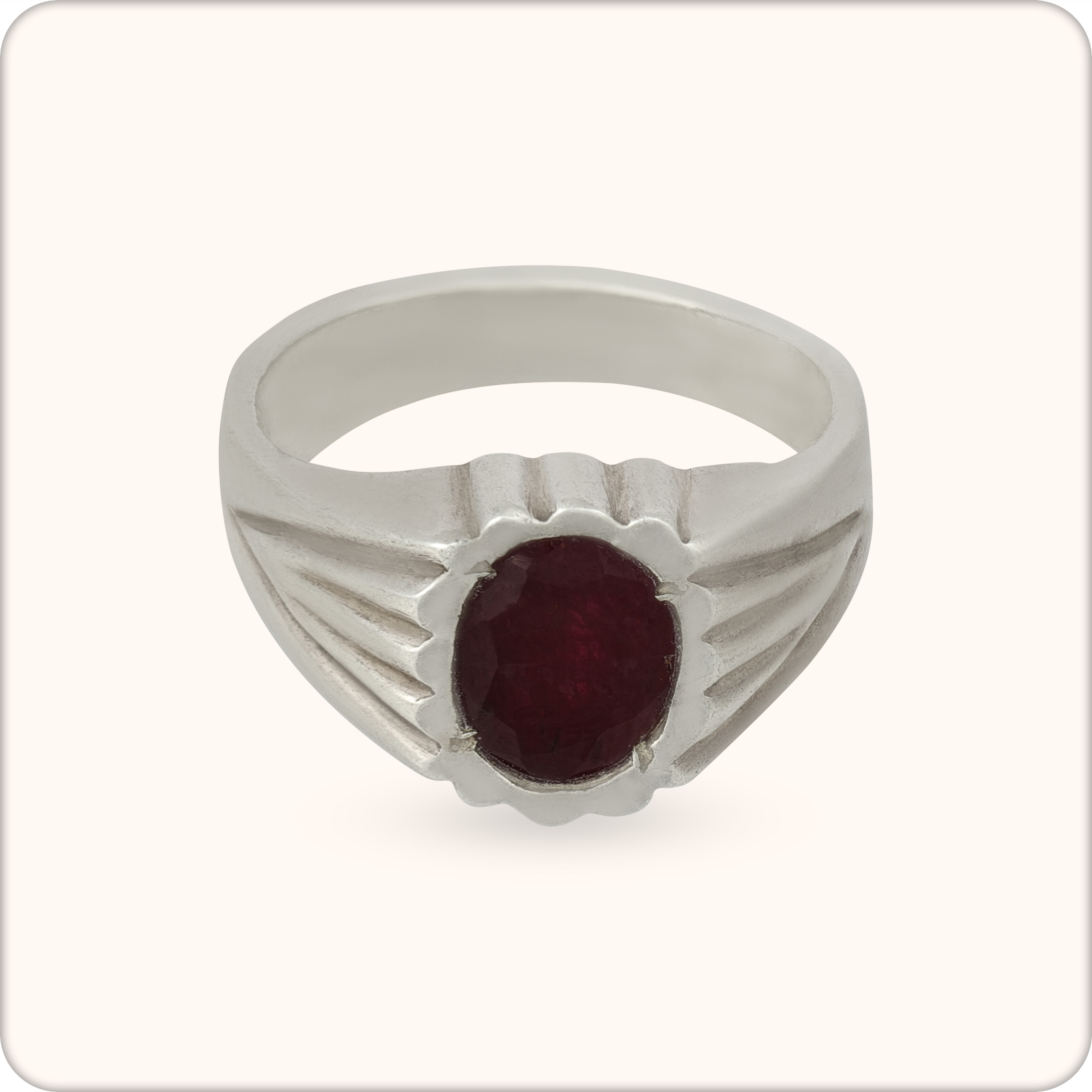 Buy Timeless Ruby Silver Ring | GRT Jewellers