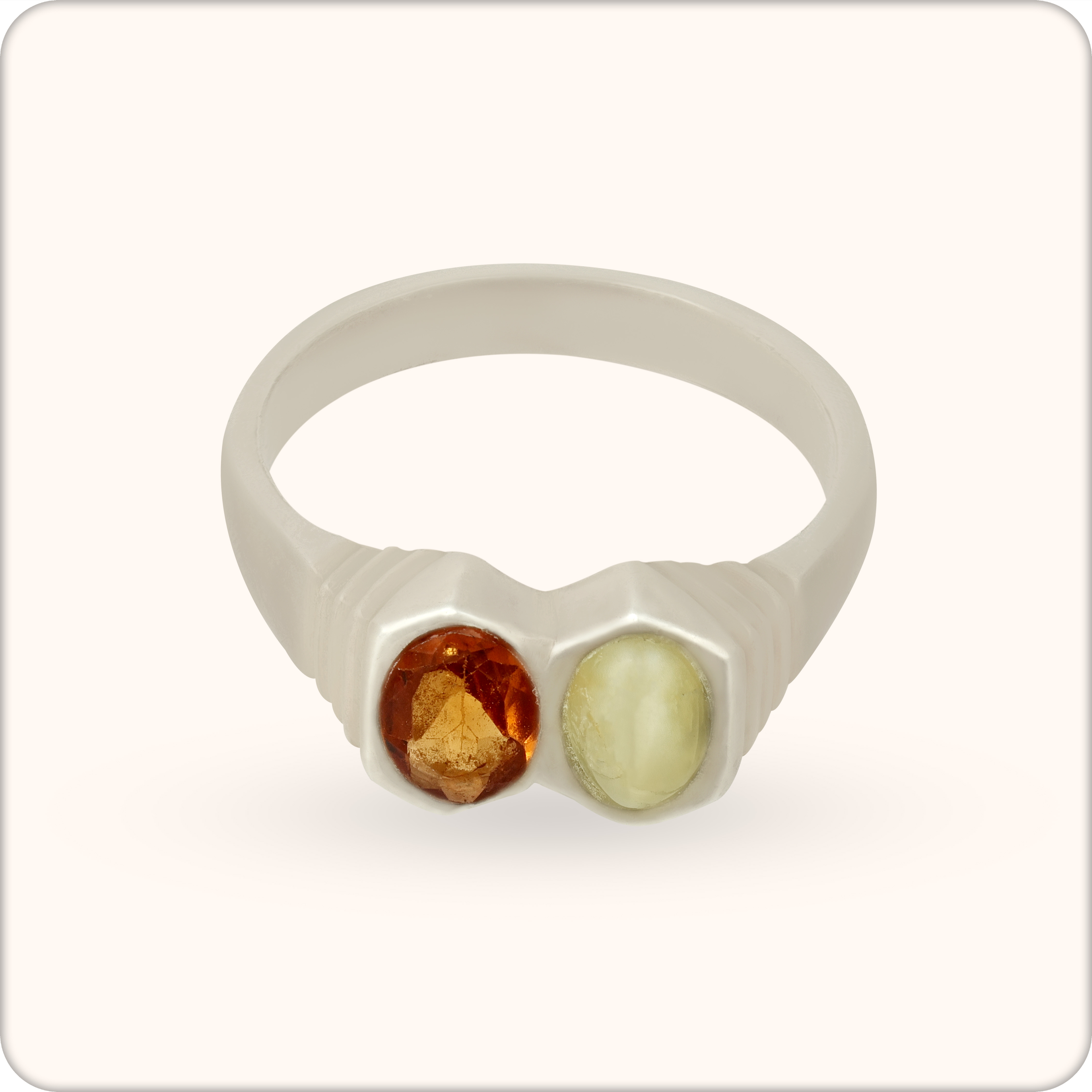 Buy Dual Gem Stripe Silver Ring | GRT Jewellers