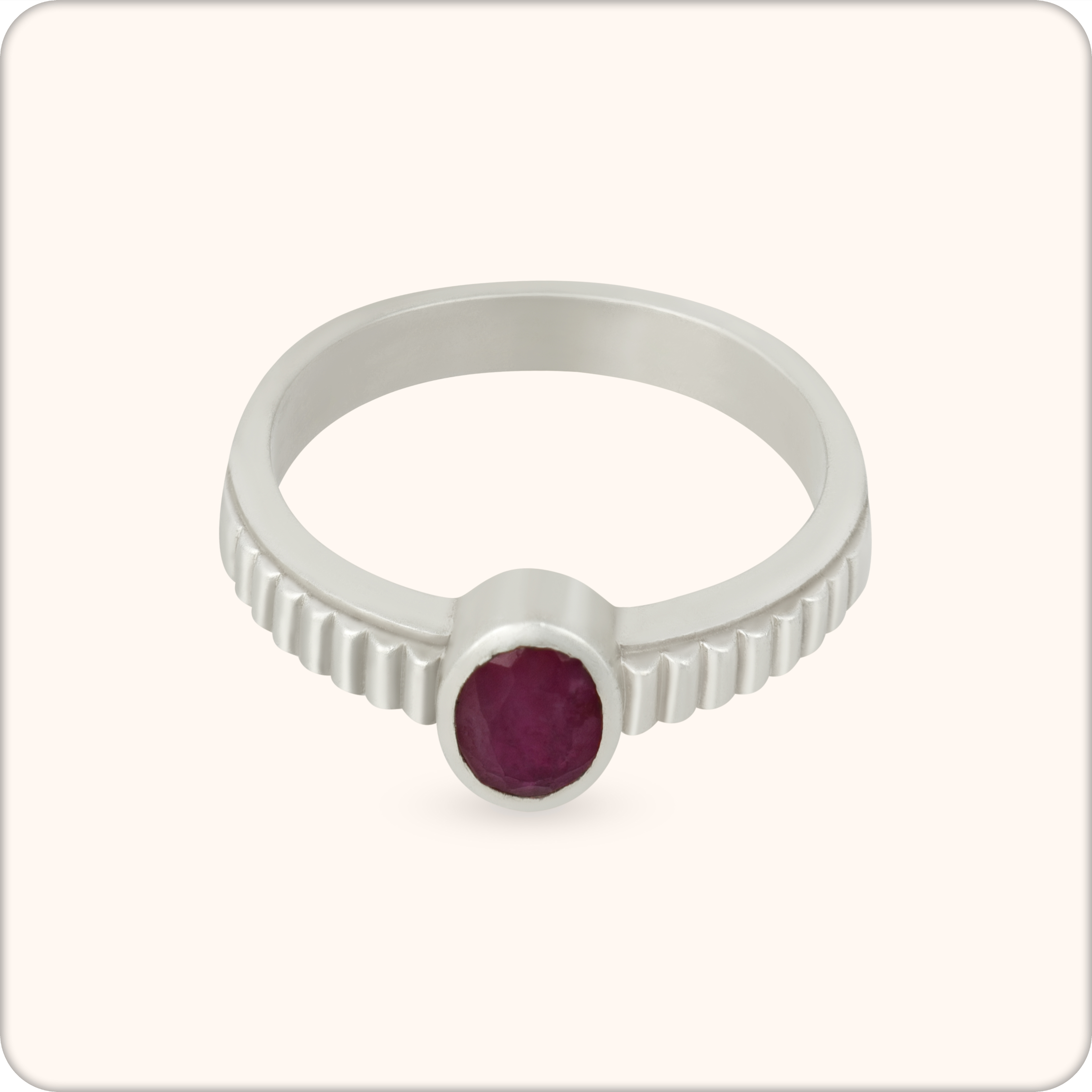 Buy Scarlet Glow Ruby Silver Ring | GRT Jewellers