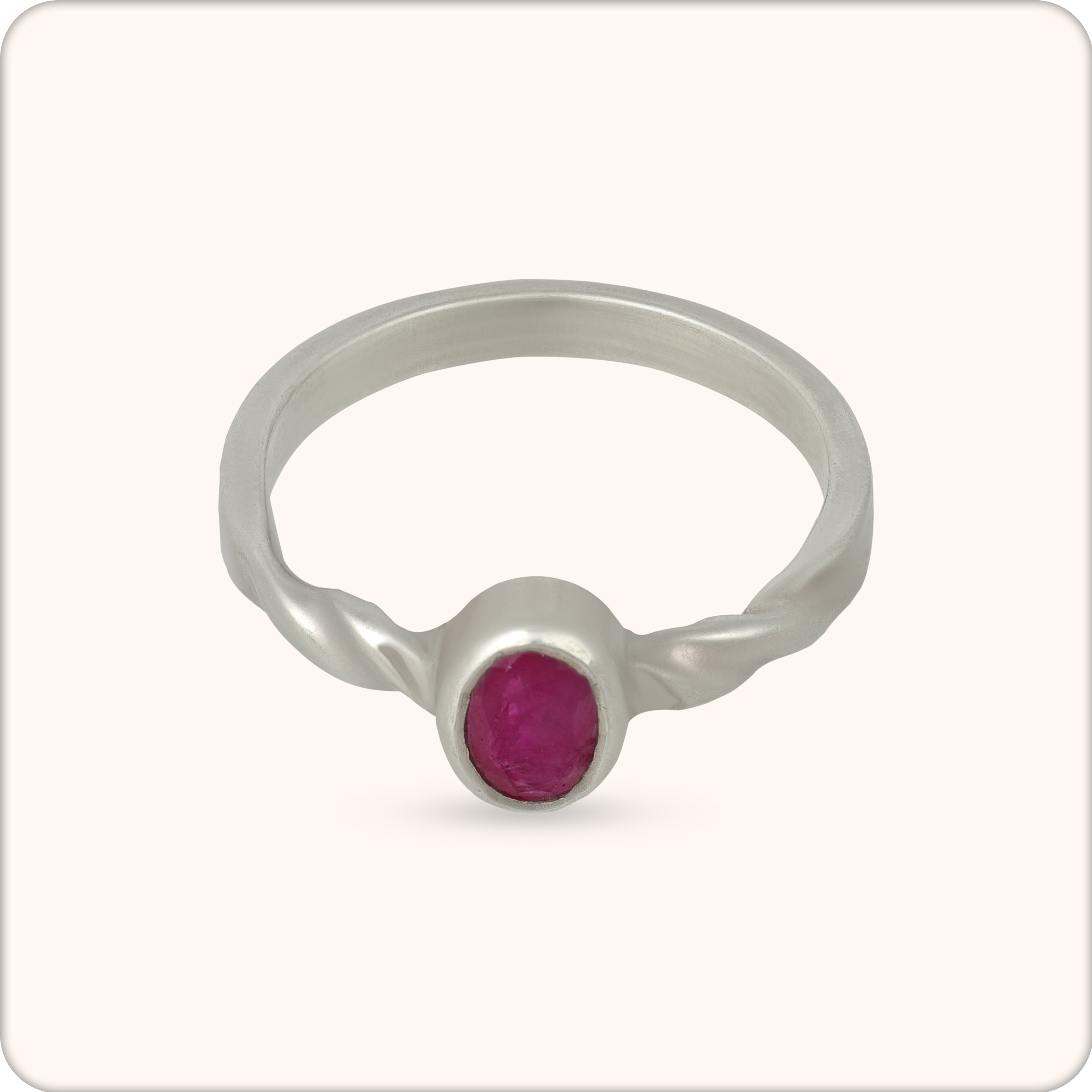 Buy Timeless Twist Ruby Silver Ring | GRT Jewellers