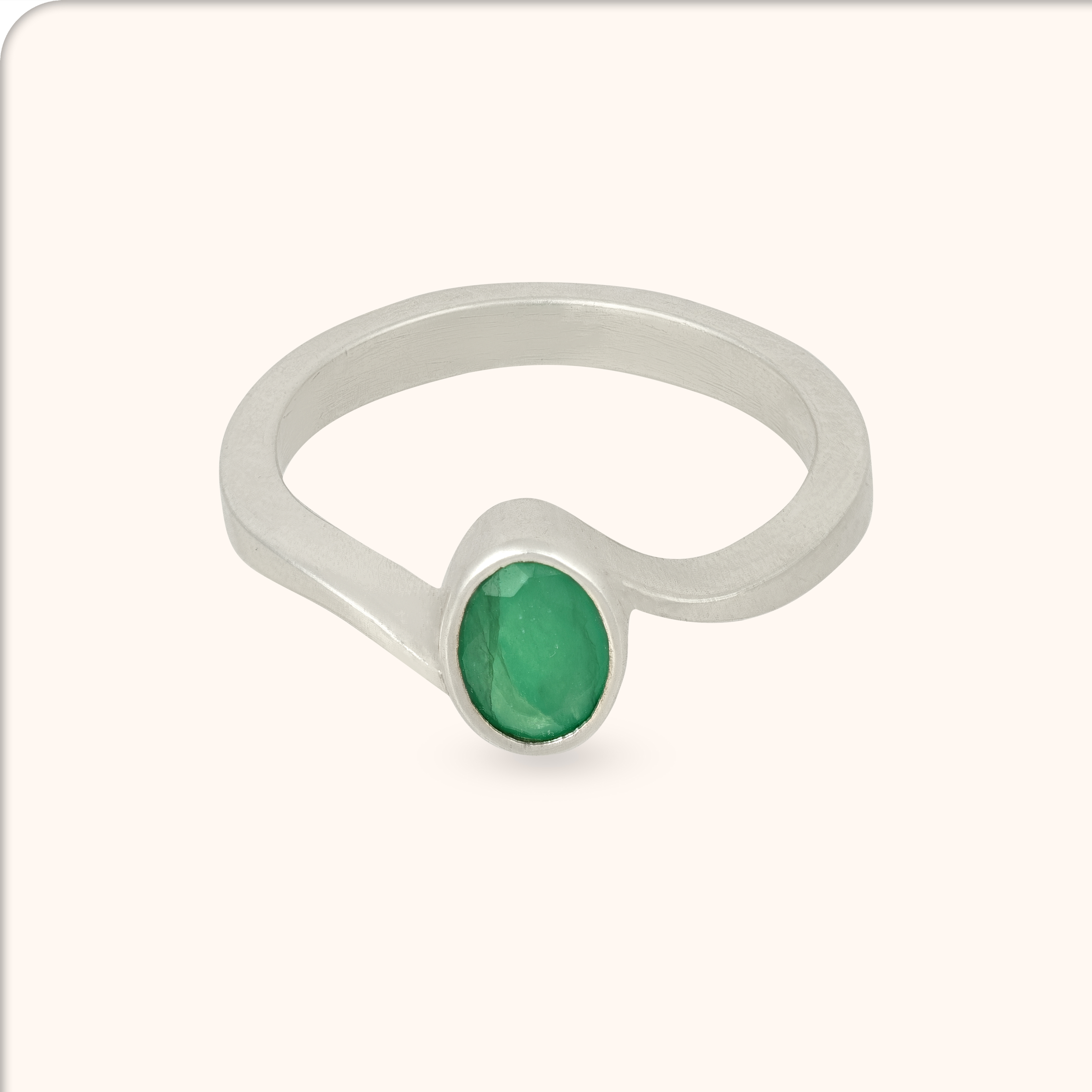Buy Infinity Emerald Silver Ring | GRT Jewellers