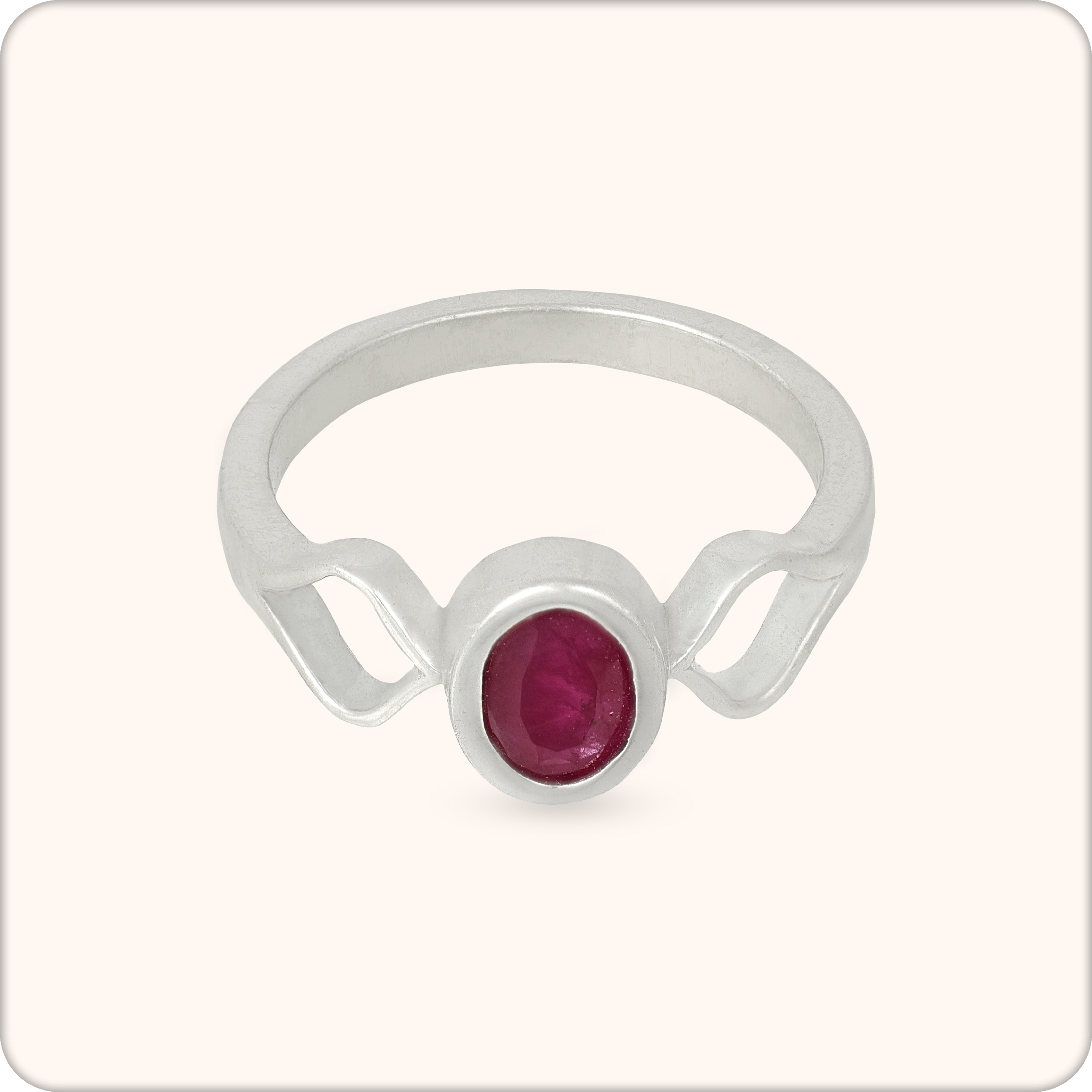 Buy Crimson Halo Ruby Silver Ring | GRT Jewellers