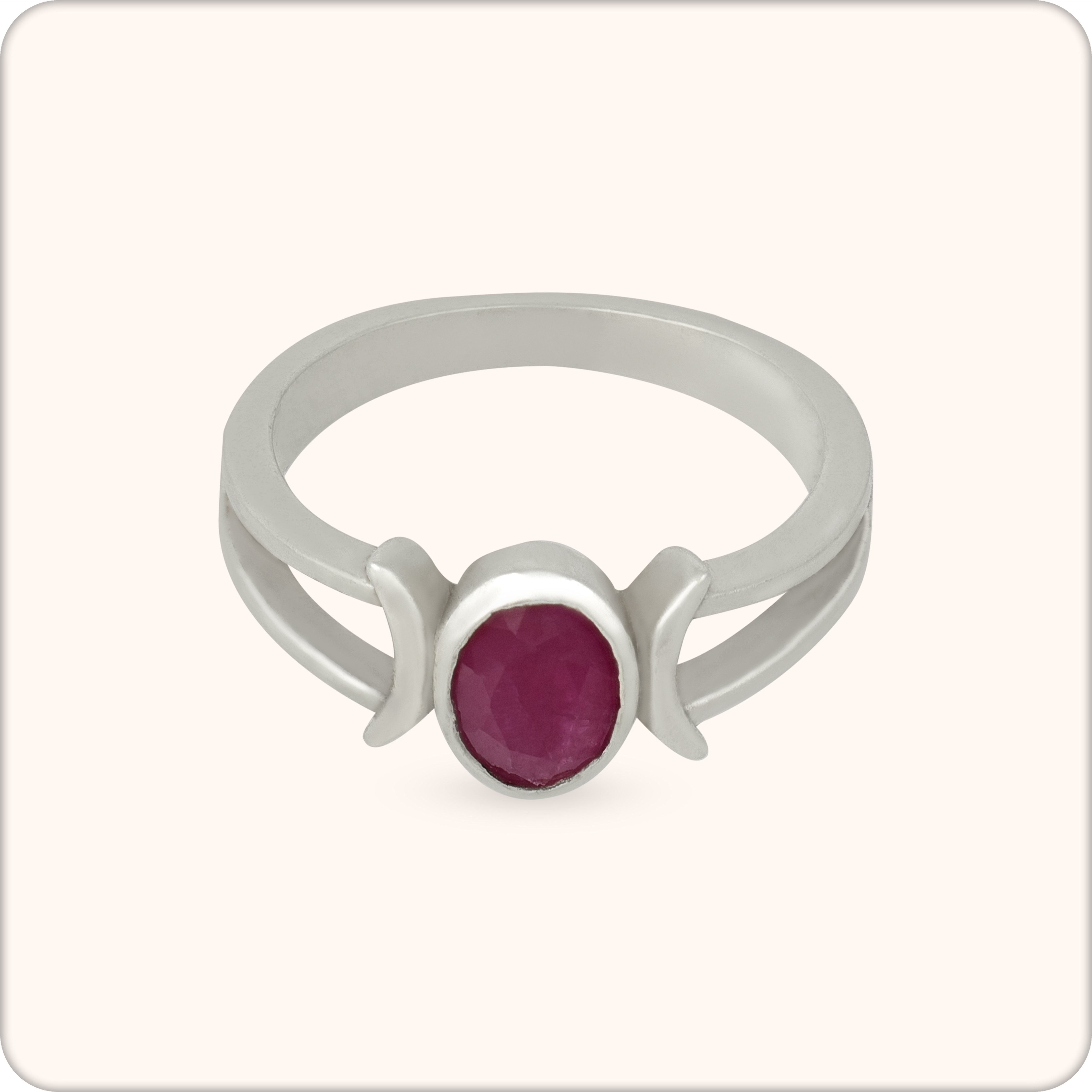 Buy Twin Arrow Ruby Silver Ring | GRT Jewellers
