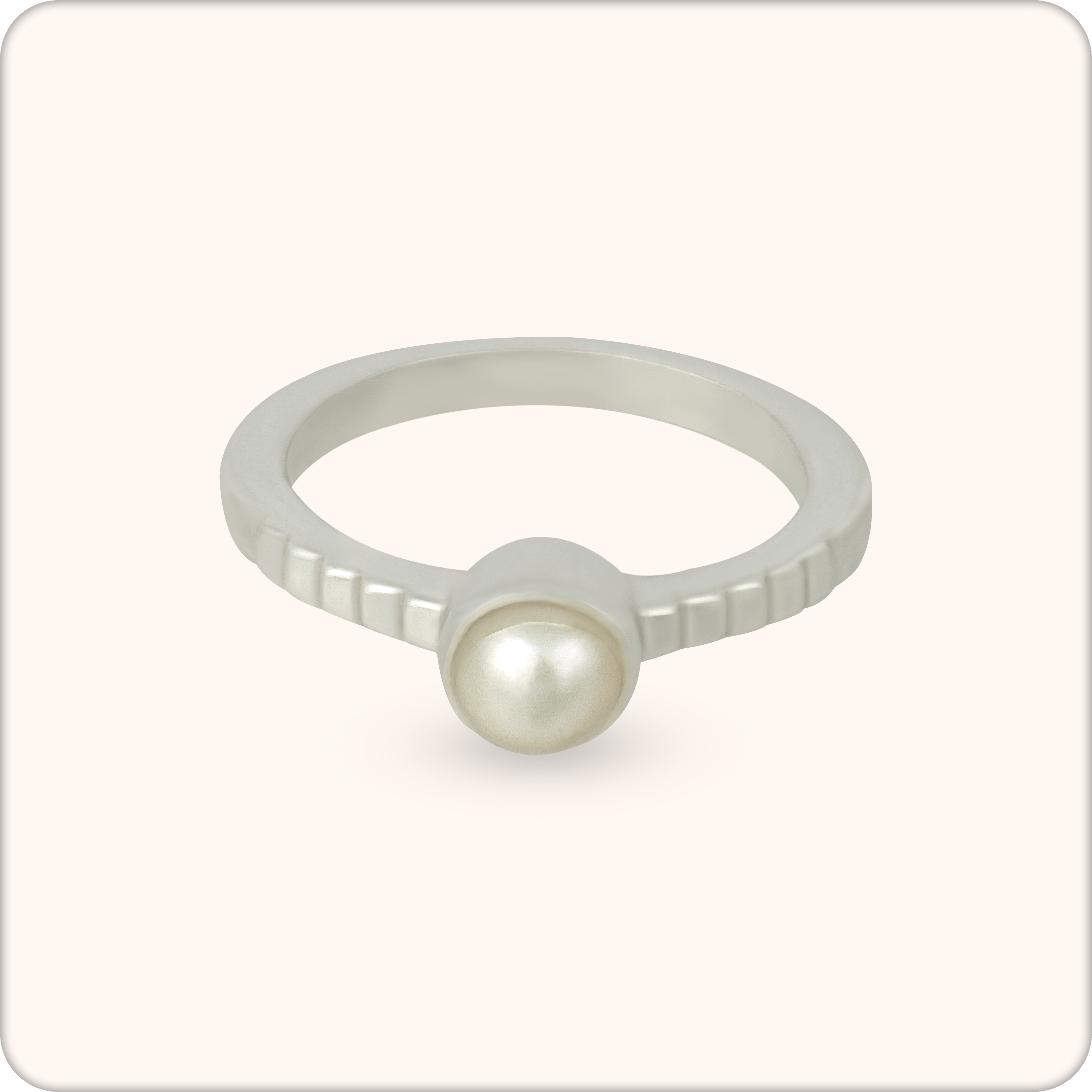 Buy Timeless Pearl Silver Band Ring | GRT Jewellers
